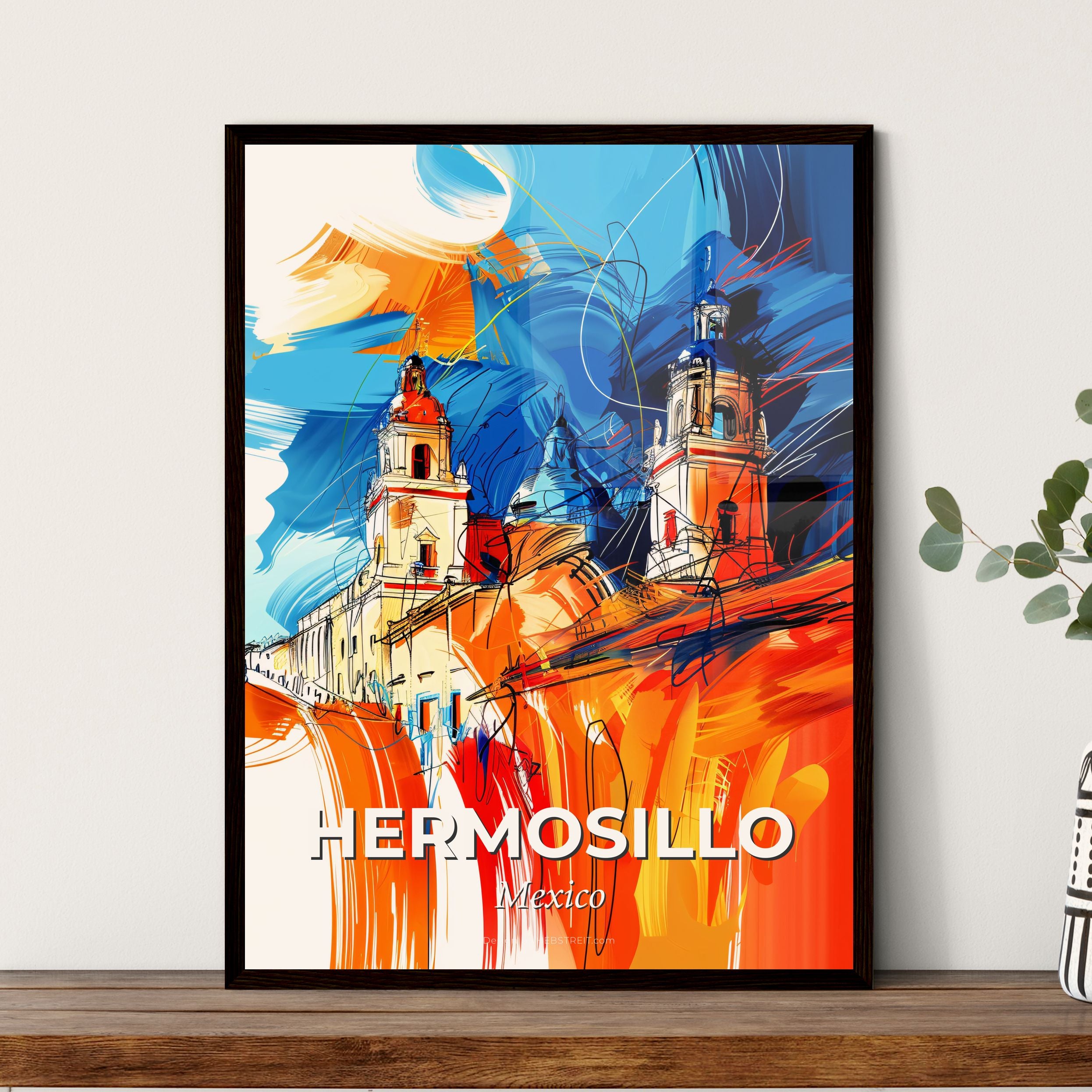 Vibrant Hermosillo, Mexico Painting - Custom Print – HEBSTREIT