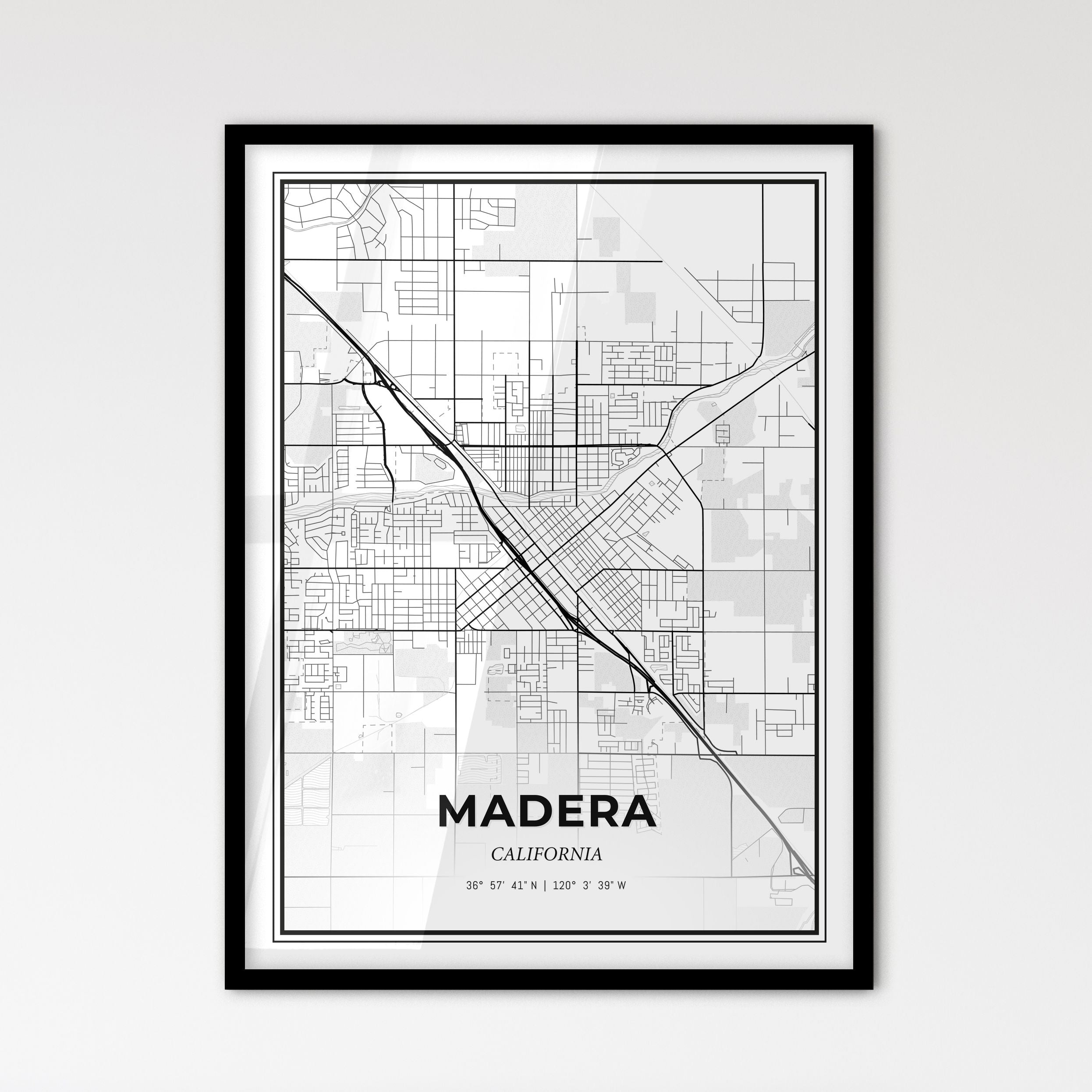 Madera California Scandinavian Style City Map – HEBSTREIT