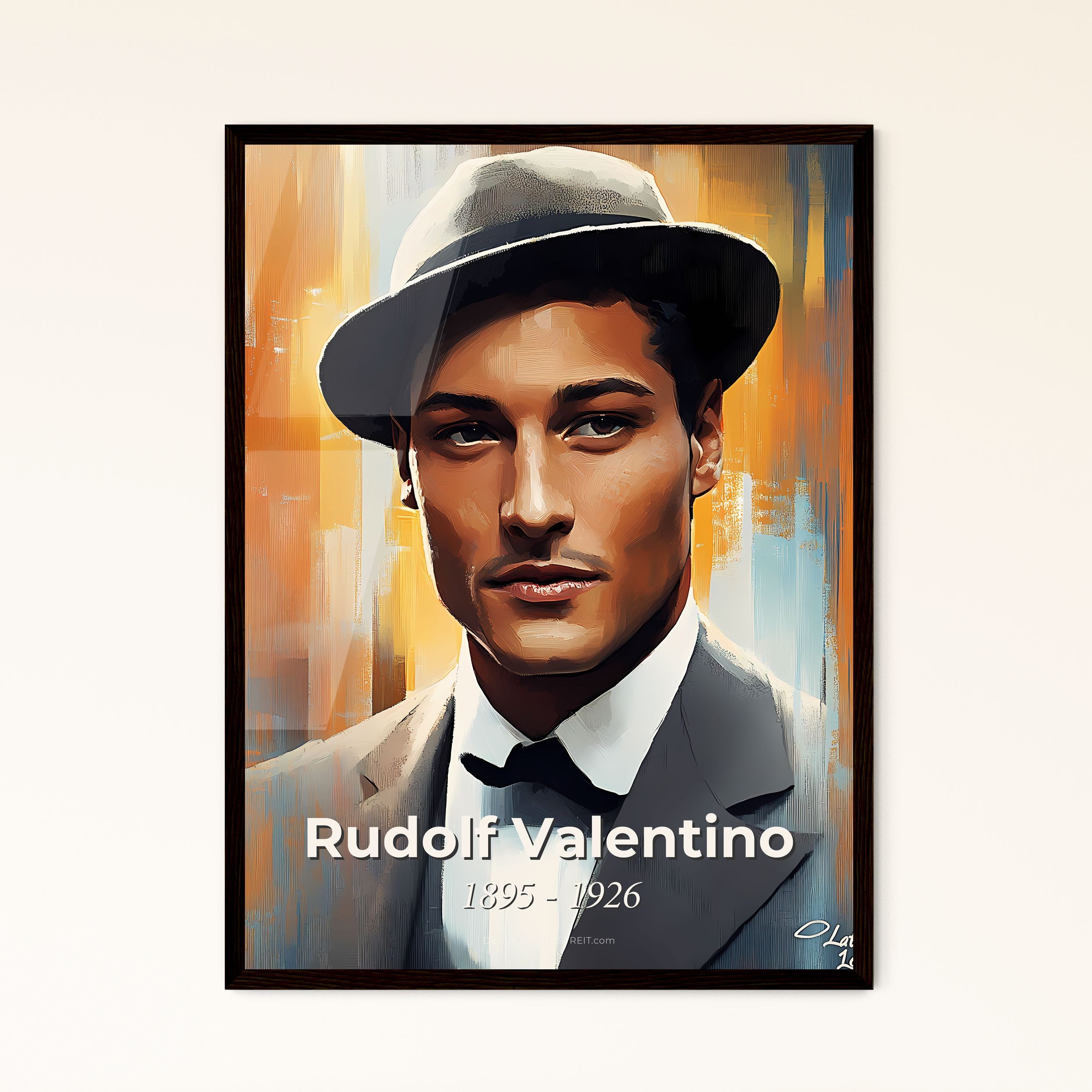 Portrait of Rudolf Valentino Framed Print – HEBSTREIT