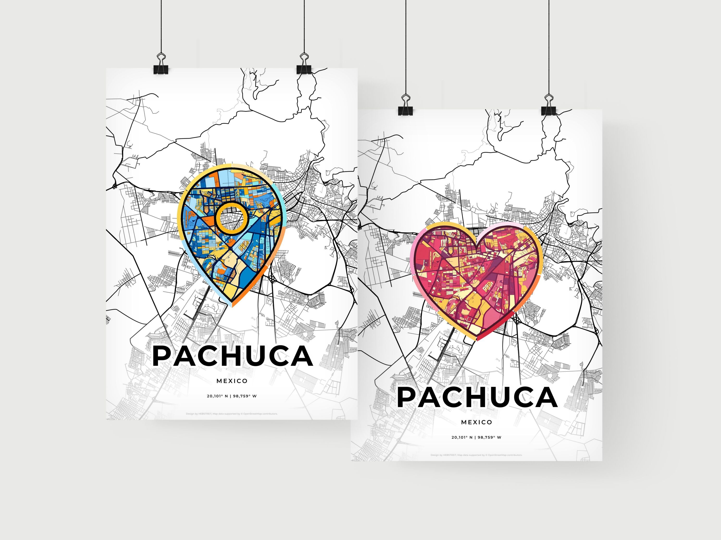 Pachuca Mexico Art Map – HEBSTREIT