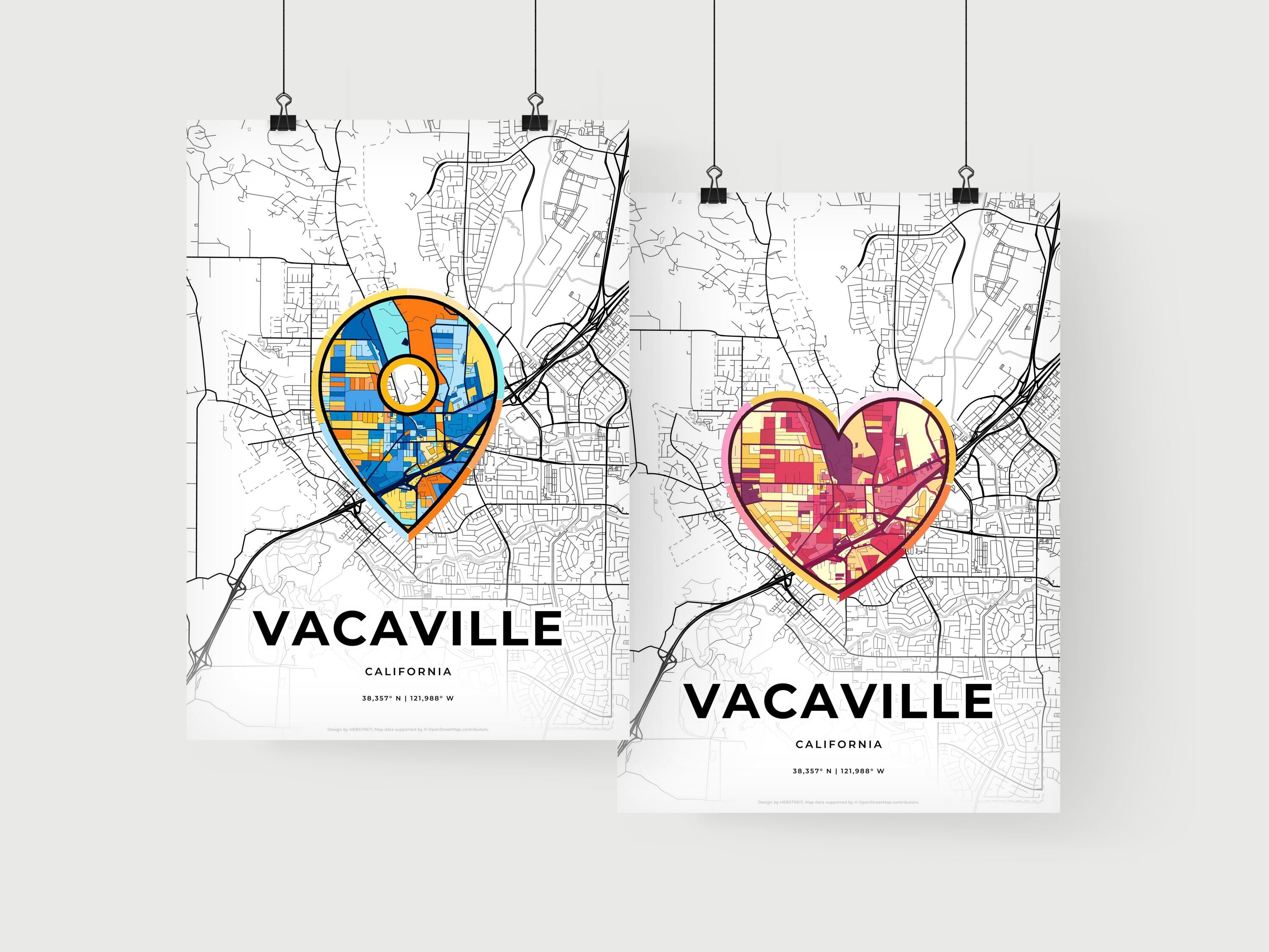 Vacaville California Art Map – HEBSTREIT