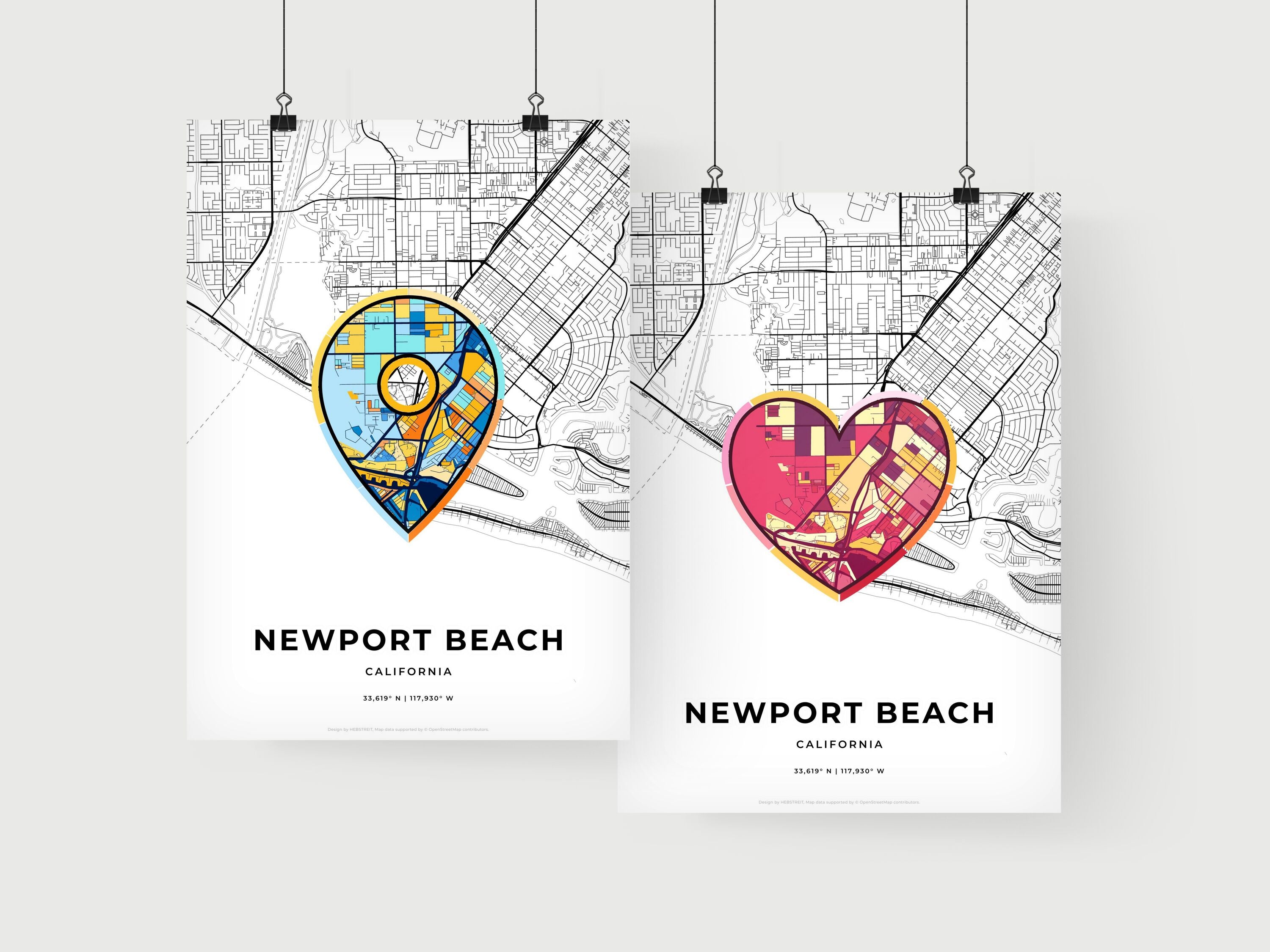 Newport Beach California Art Map – HEBSTREIT