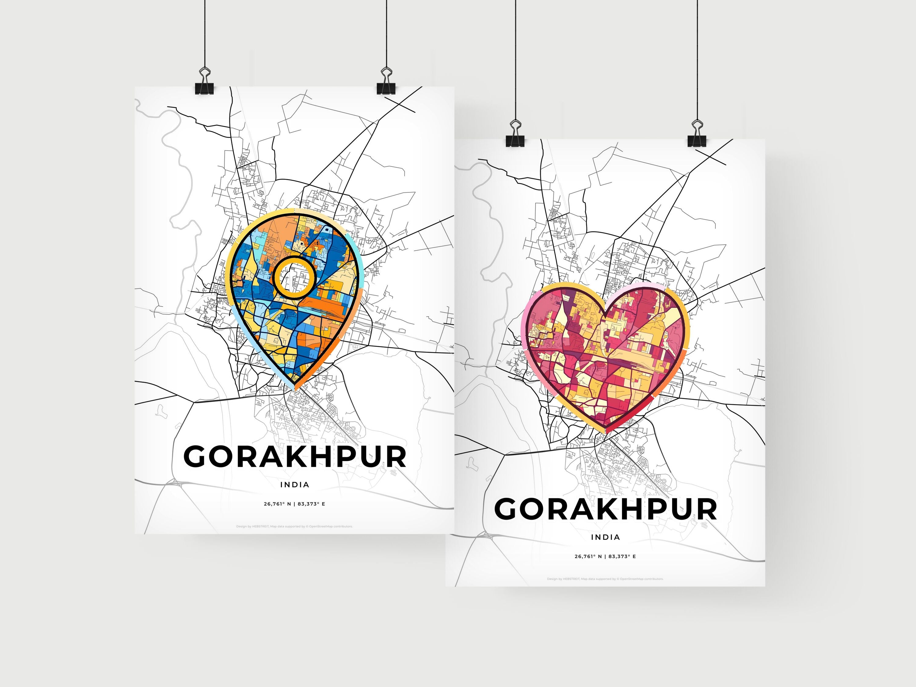 Gorakhpur India Art Map – HEBSTREIT