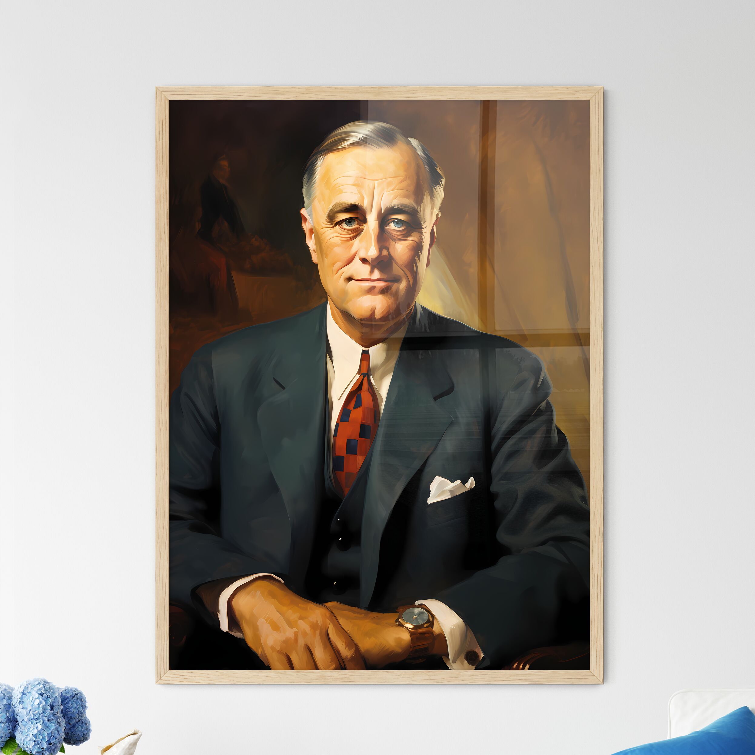 Franklin D Roosevelt 32Nd Us President - A Man In A Suit by HEBSTREIT