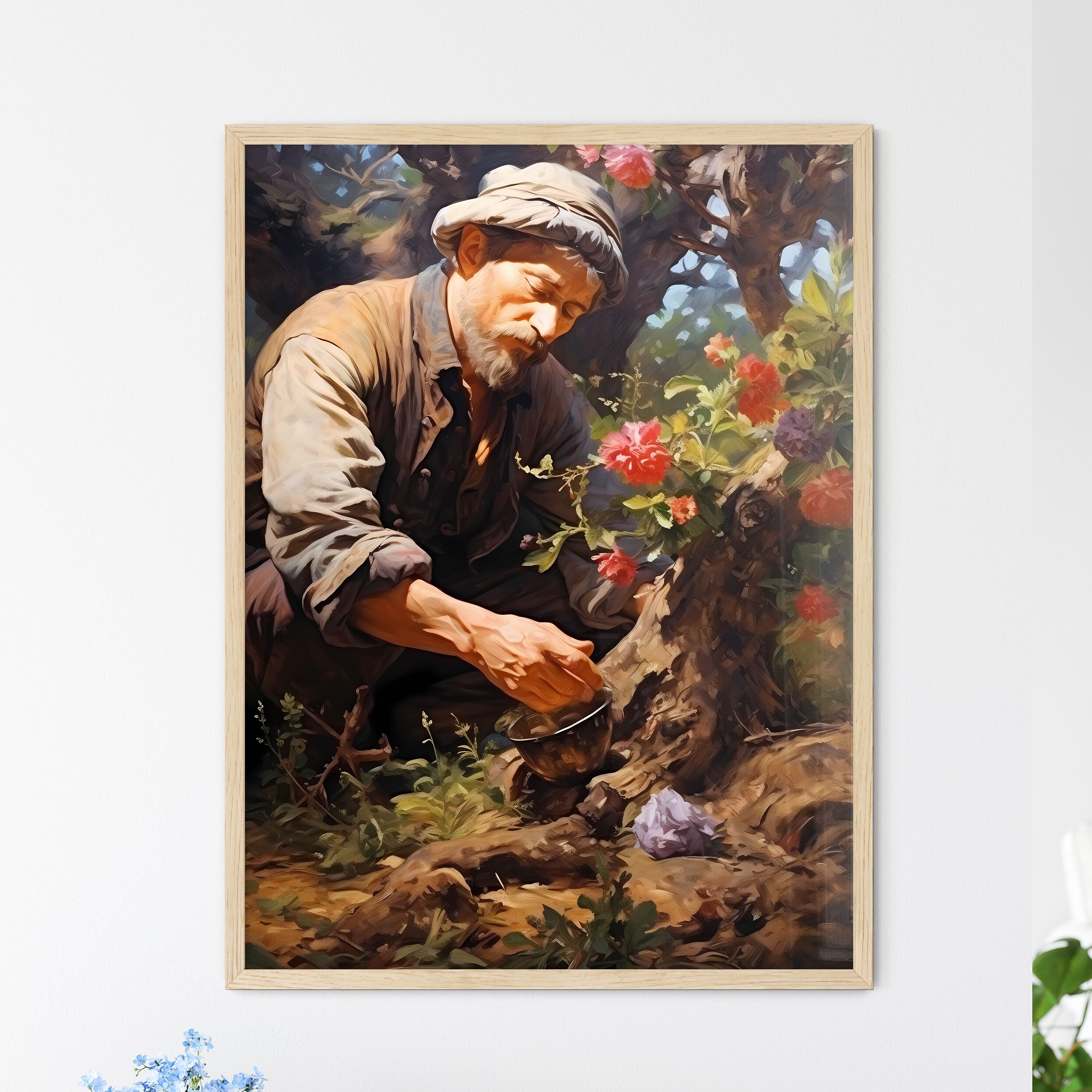 Planting Apple Tree In The Garden Framed Print – HEBSTREIT