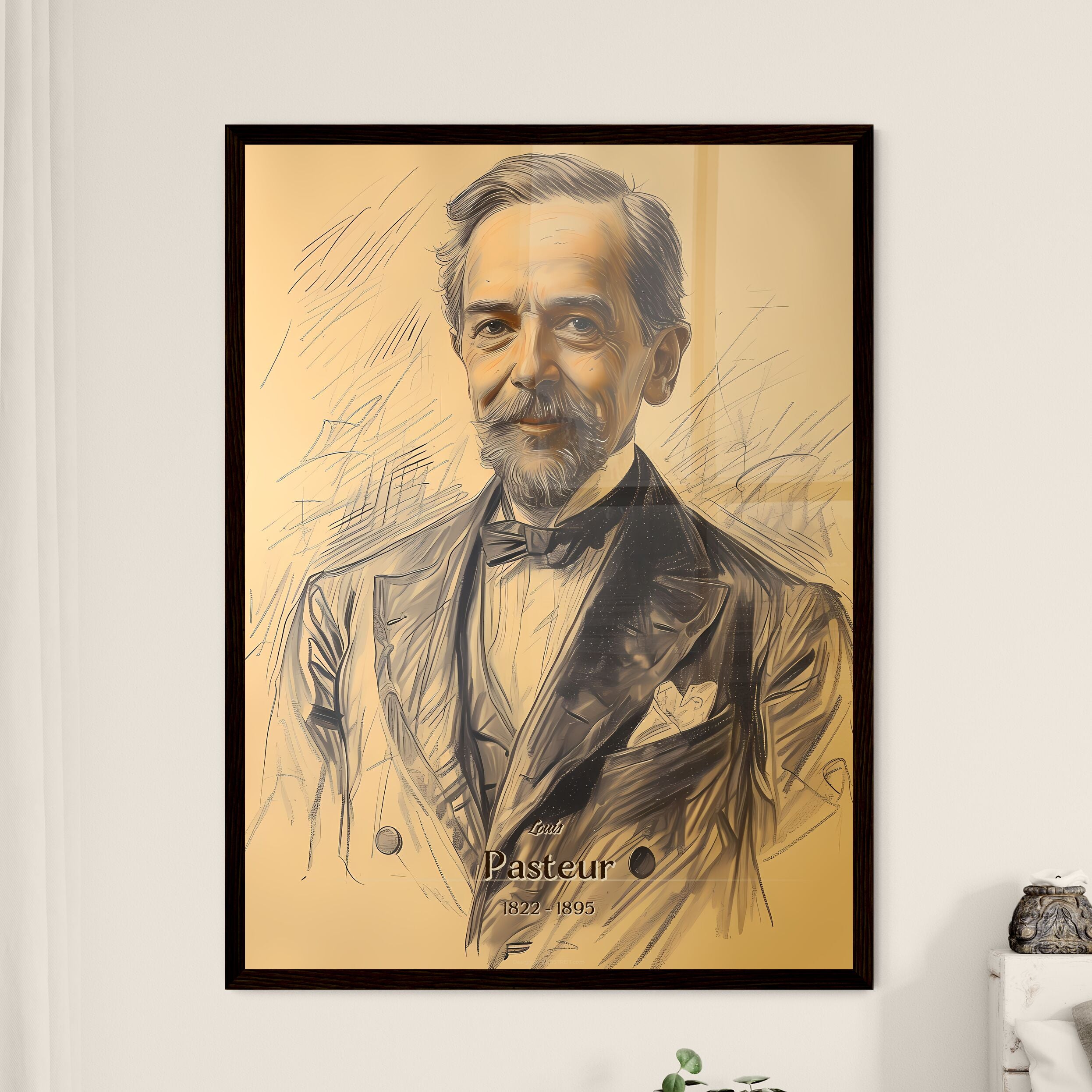 Louis, Pasteur, 1822 - 1895, A Poster of a drawing of a man by HEBSTREIT