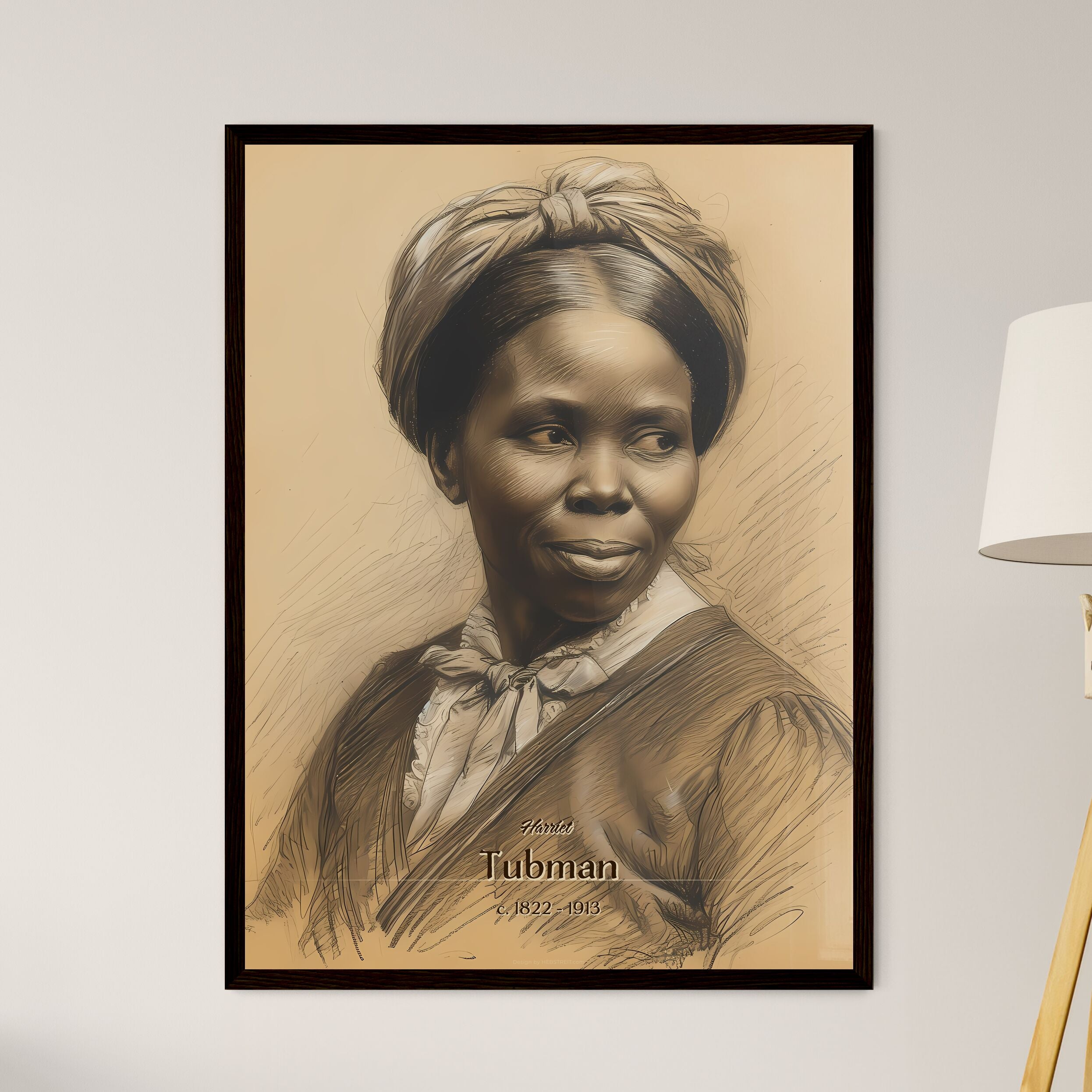 Harriet, Tubman, c. 1822 - 1913, A Poster of a drawing of a woman by ...
