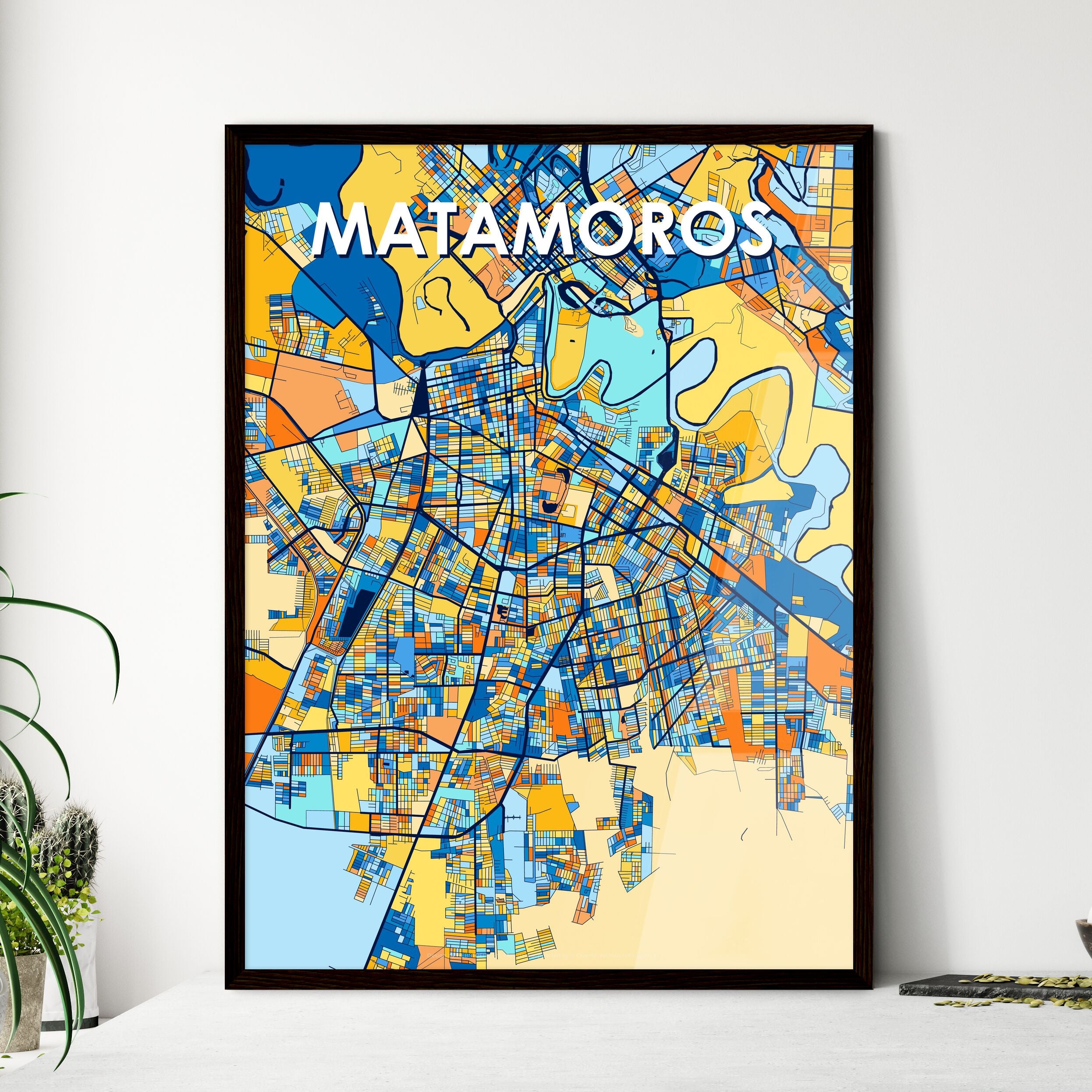 Matamoros Mexico Vibrant Map Poster – HEBSTREIT