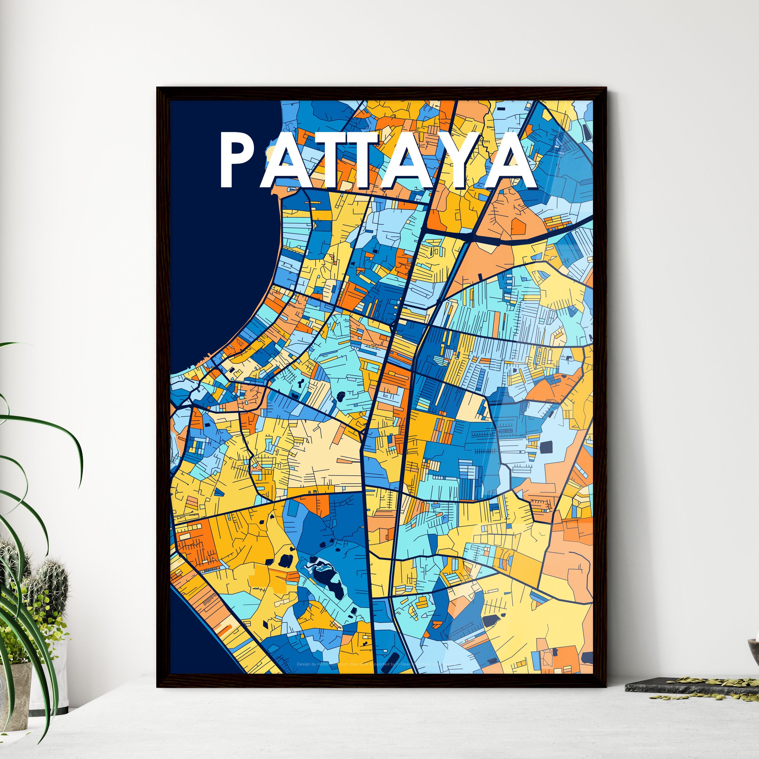 Pattaya Thailand Vibrant Map – HEBSTREIT