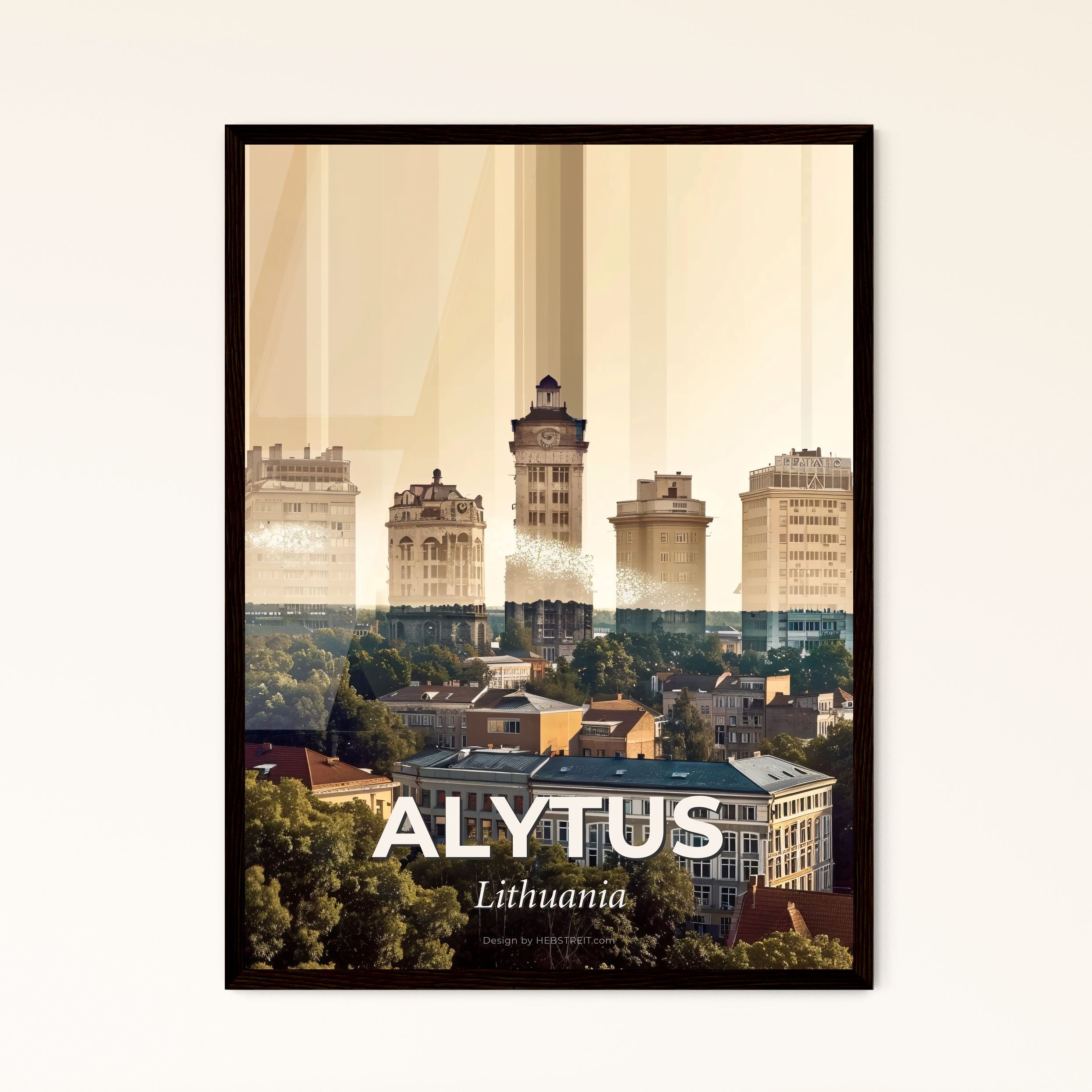 Alytus, Lithuania: City Skyline Poster – HEBSTREIT
