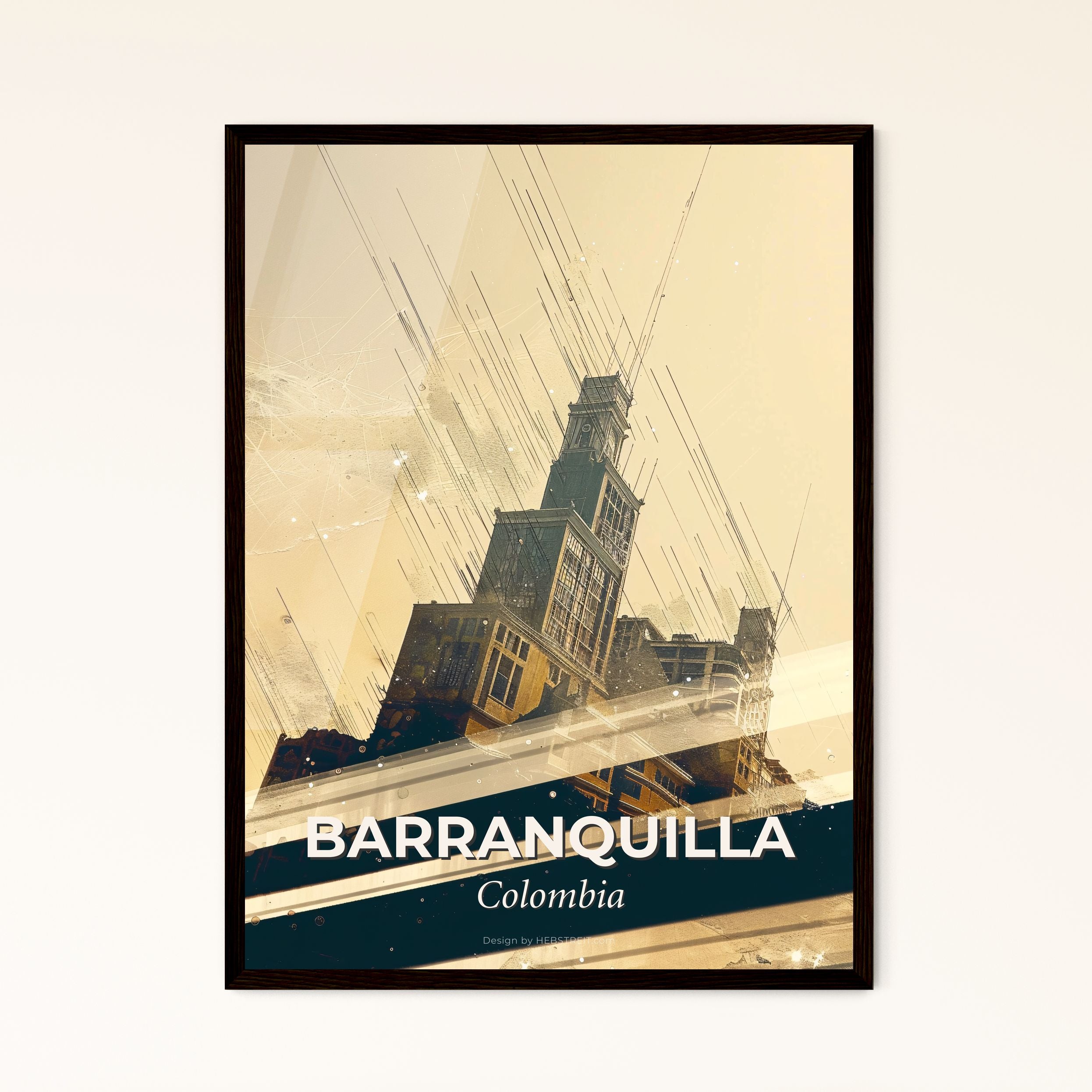 Barranquilla Skyline Art Print with Local Icons – HEBSTREIT