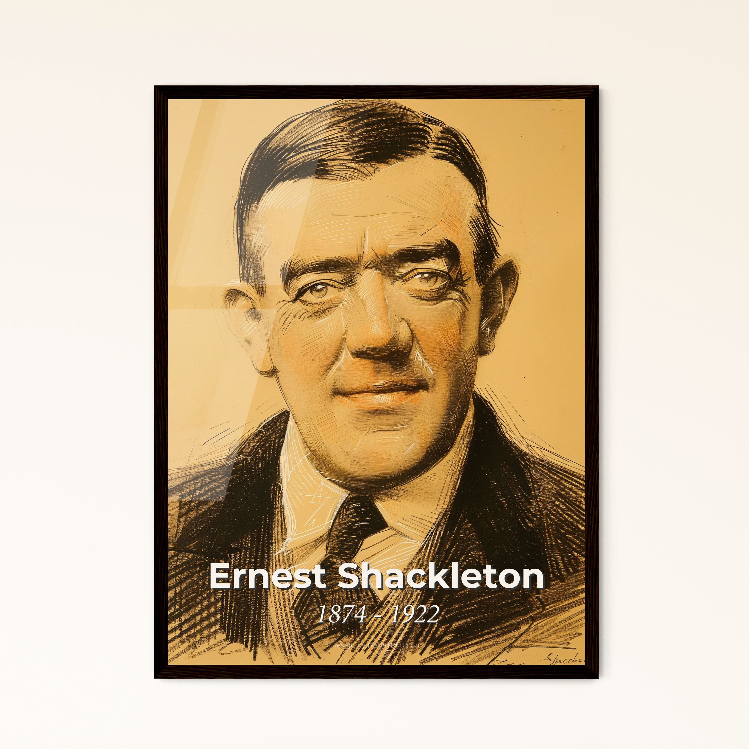 Ernest Shackleton, 1874 - 1922, British explorer - A Drawing Of A Man ...