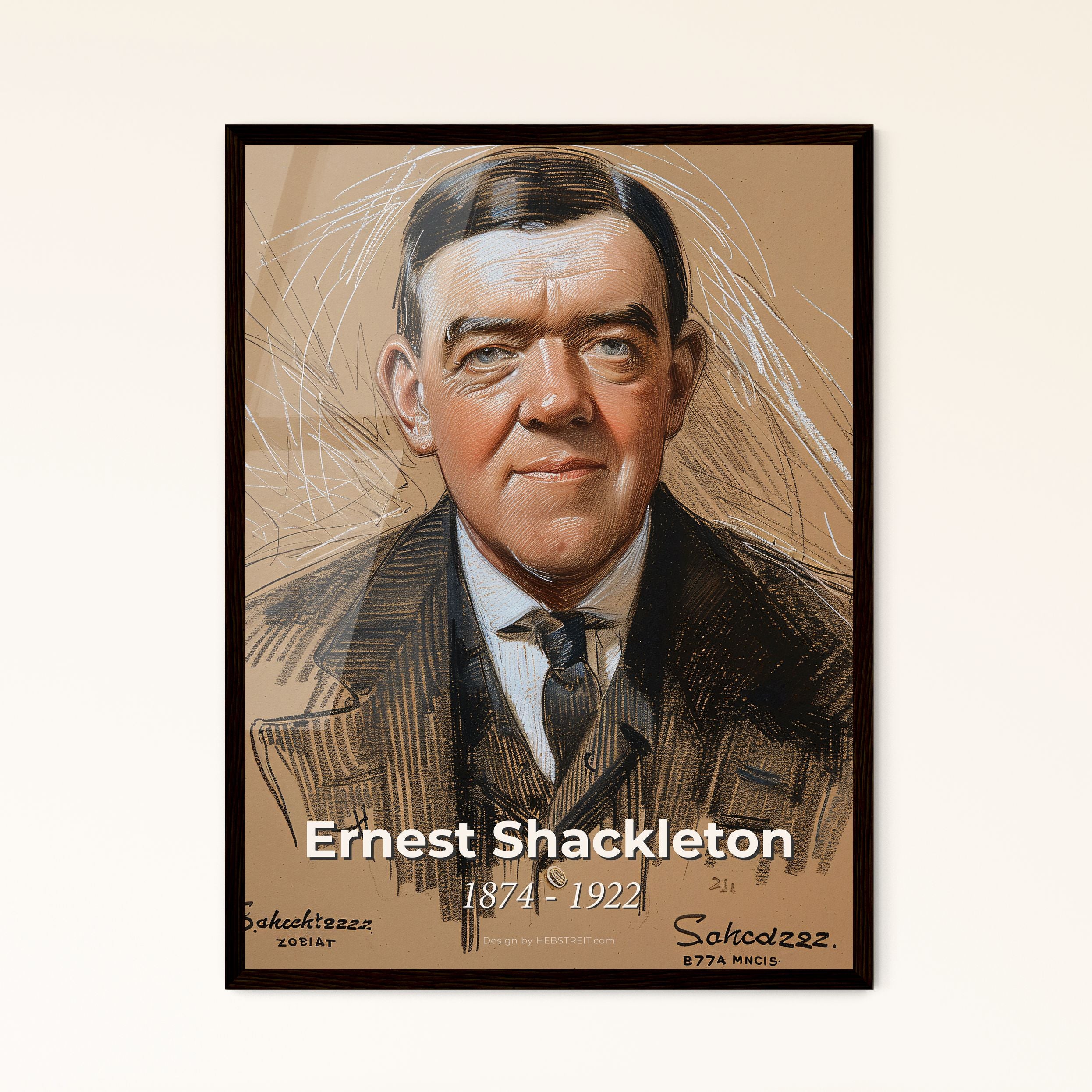Ernest Shackleton, 1874 - 1922, British explorer - A Drawing Of A Man ...