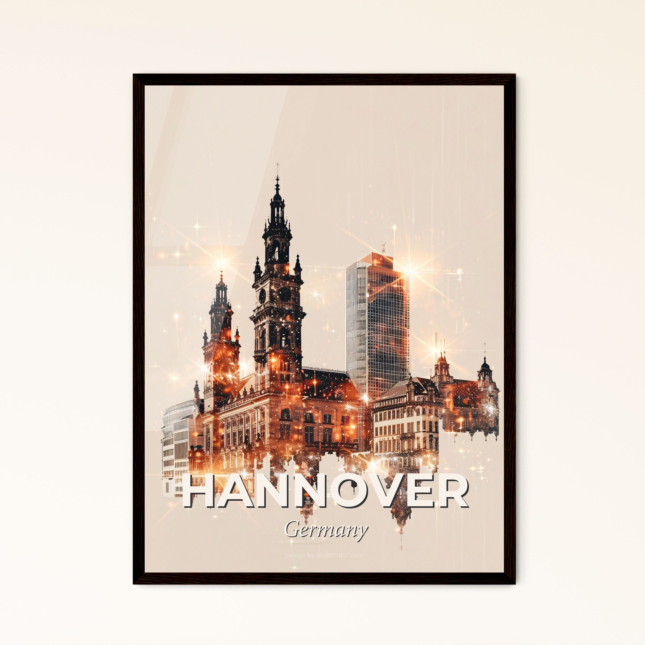 Hannover City Skylines Sparkle Composite Poster – HEBSTREIT