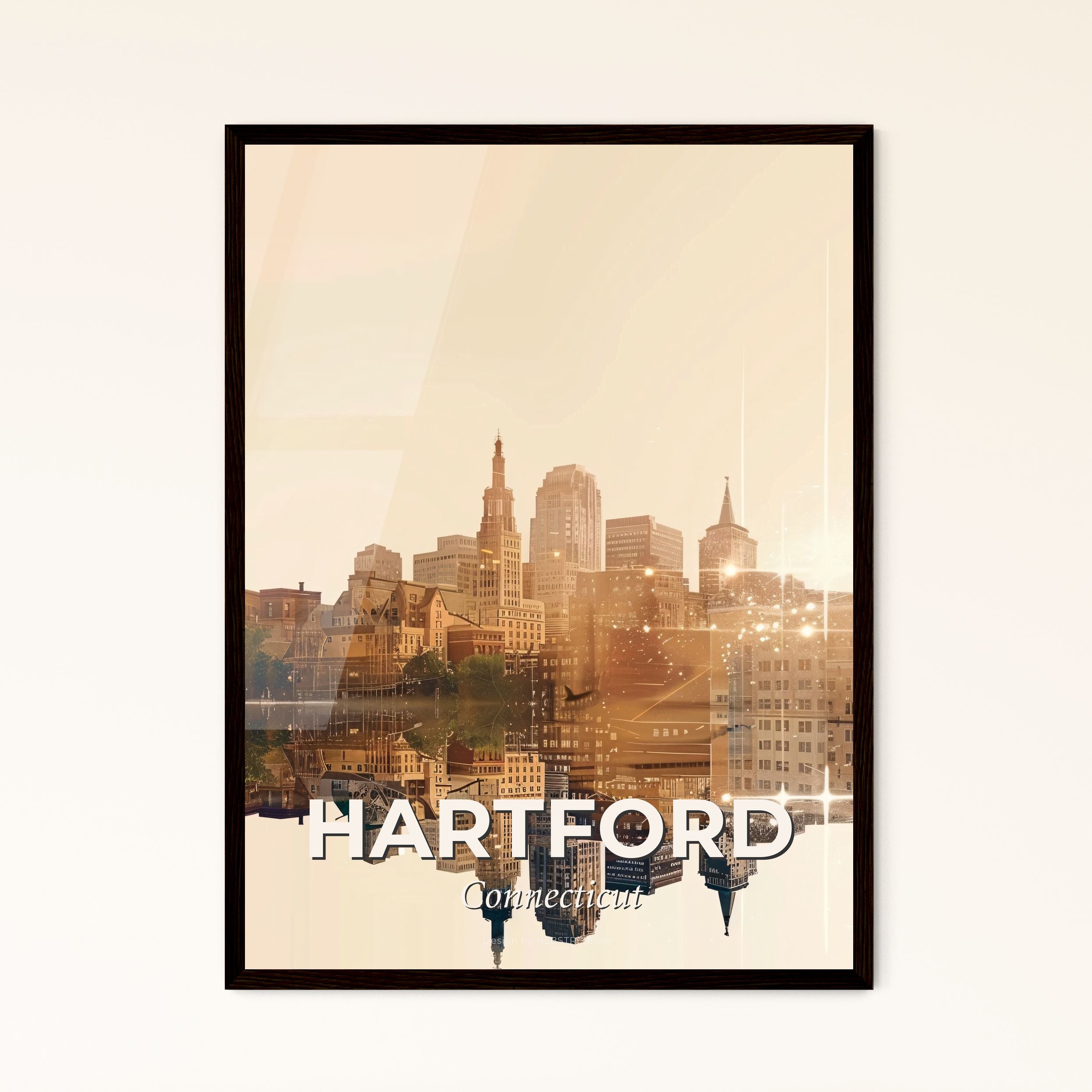 Hartford Skyline Double Exposure Art Poster – HEBSTREIT