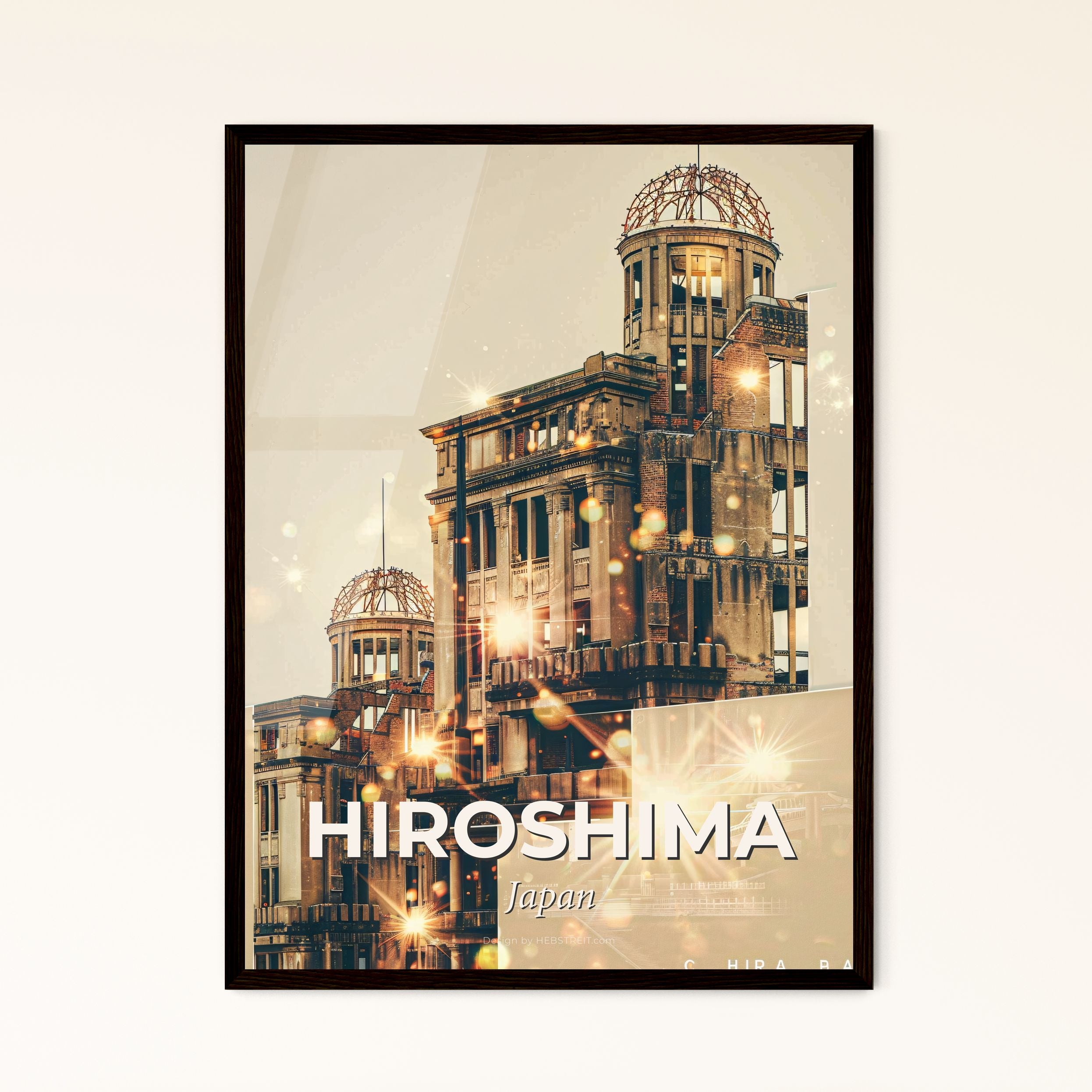 Hiroshima Skyline Art Poster, Local Iconography – HEBSTREIT