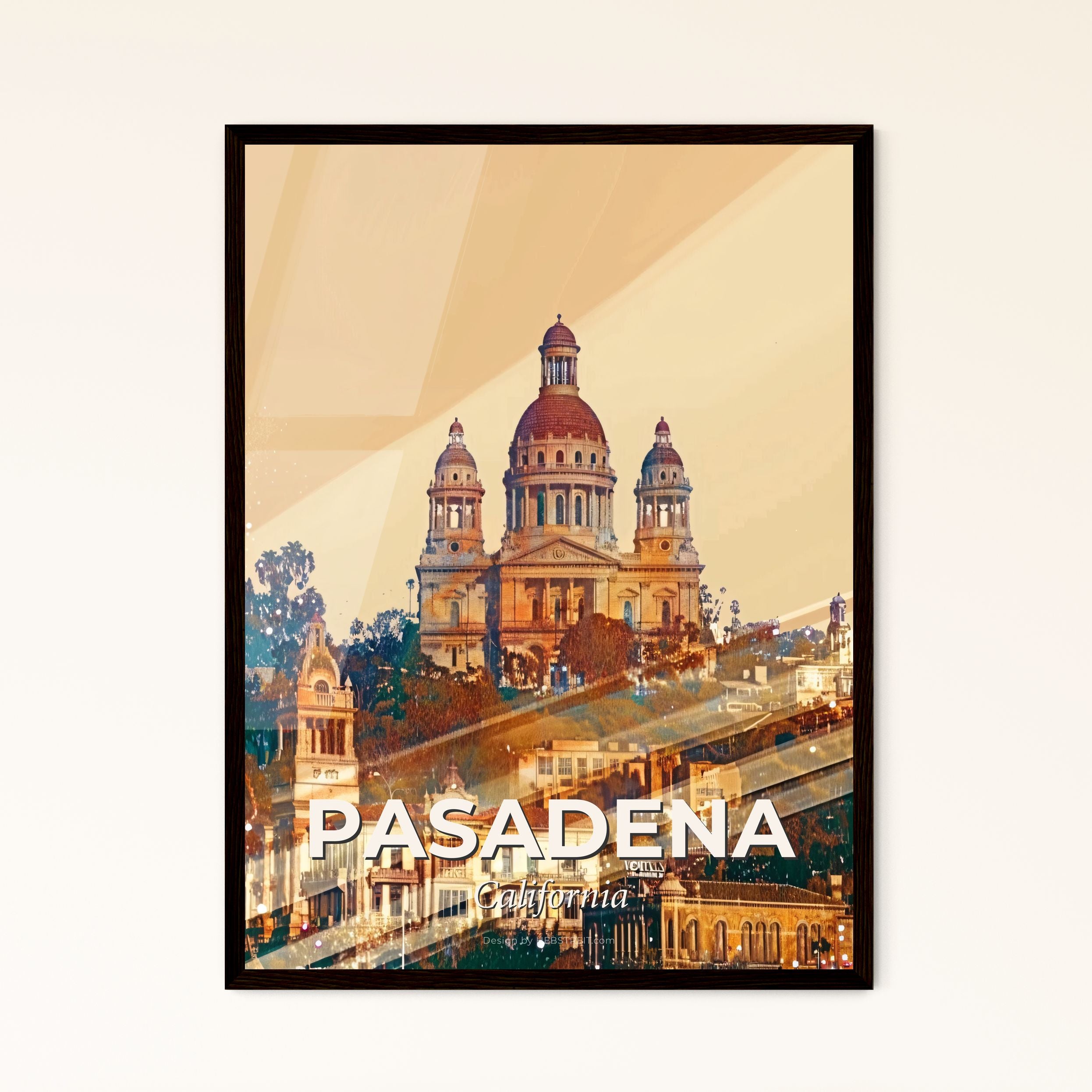 Pasadena Skyline ICONS Double Exposure Poster – HEBSTREIT