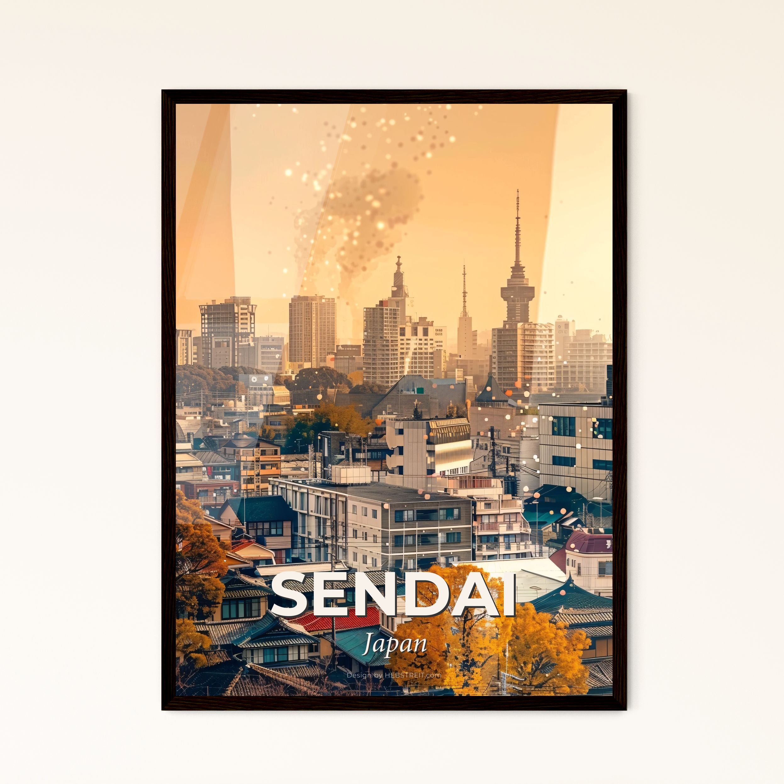 Sendai Skyline Composite Art Bright Beige Paper – HEBSTREIT