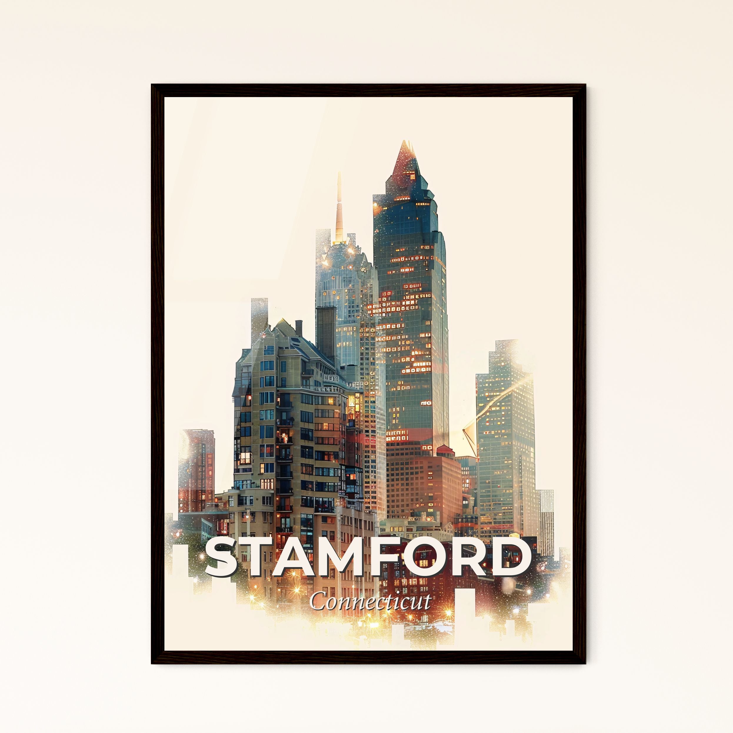 Stamford Skyline Cityscape Architecture Composite Art Poster – HEBSTREIT
