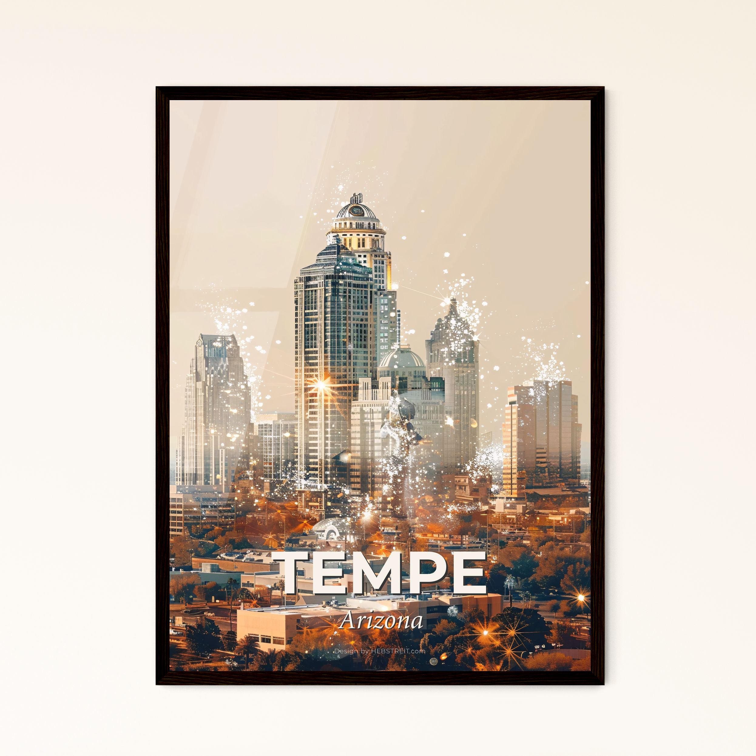 Tempe Arizona City Icons Skyline Art Print – HEBSTREIT