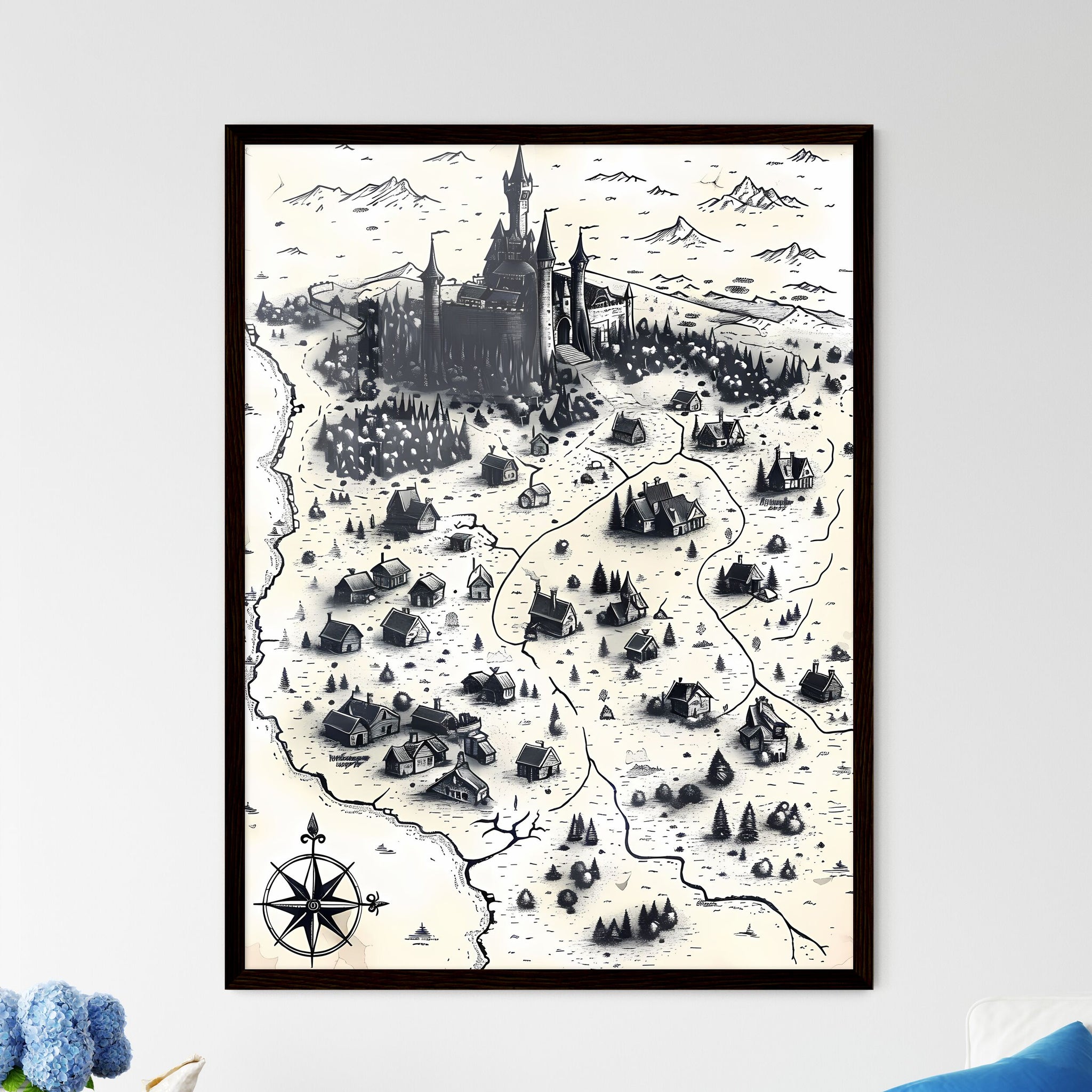 Map of the lands owned by an evil vampire - a map of a town | AI Art by ...