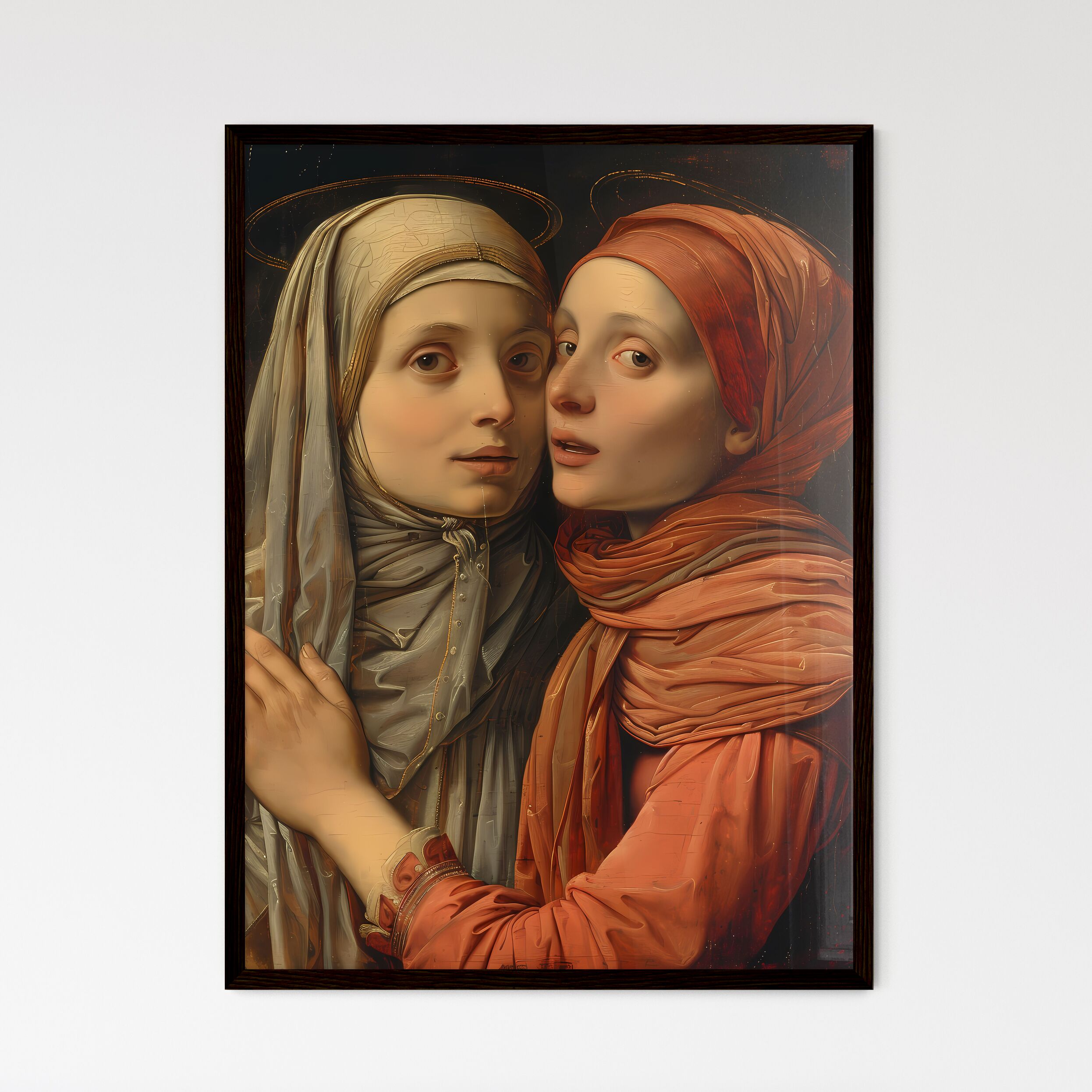 A medieval painting in a museum, the painting depicts an ecstatic ...