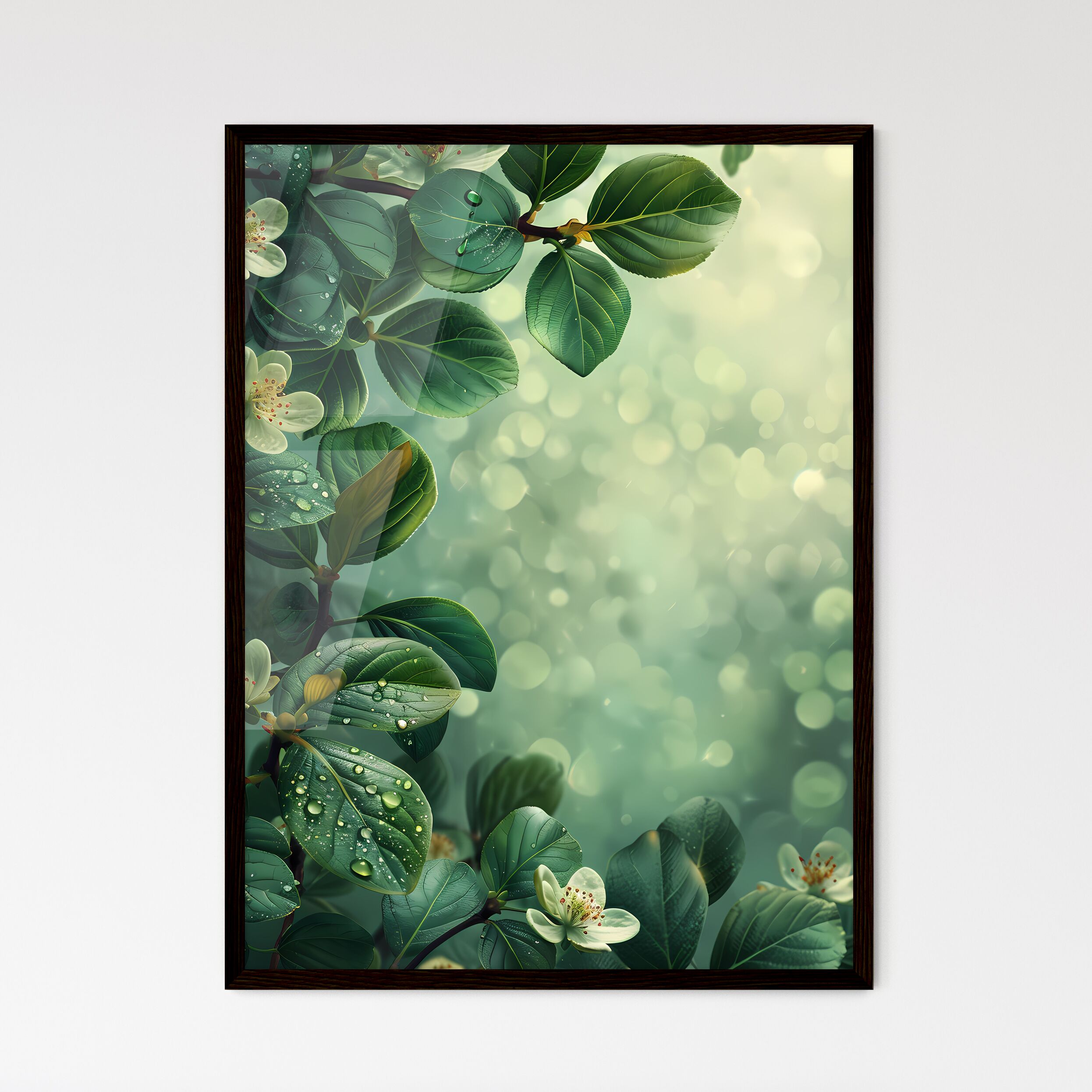 A poster for celebration of the first green of spring, negative space ...