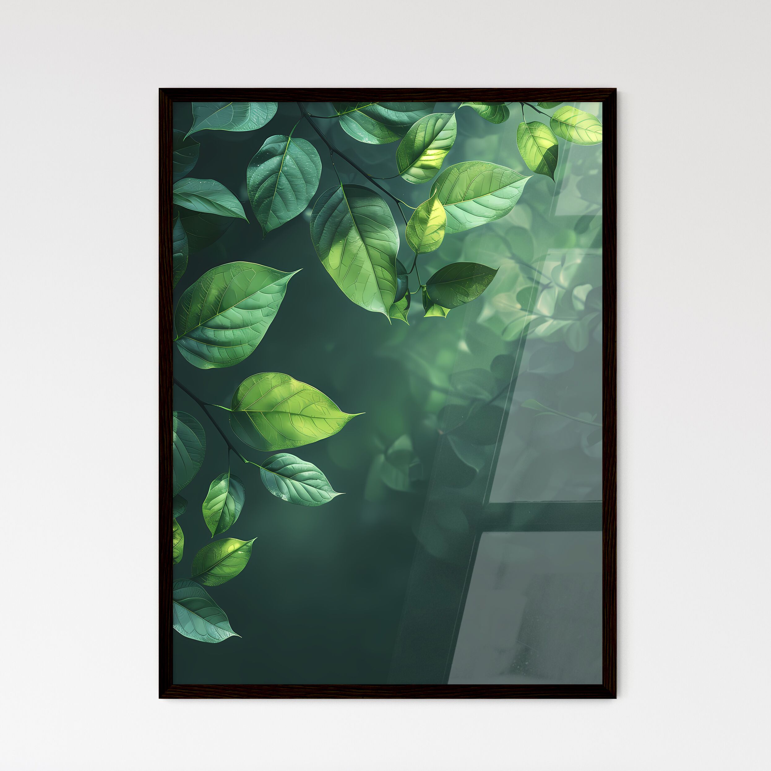 A poster for celebration of the first green of spring, negative space ...