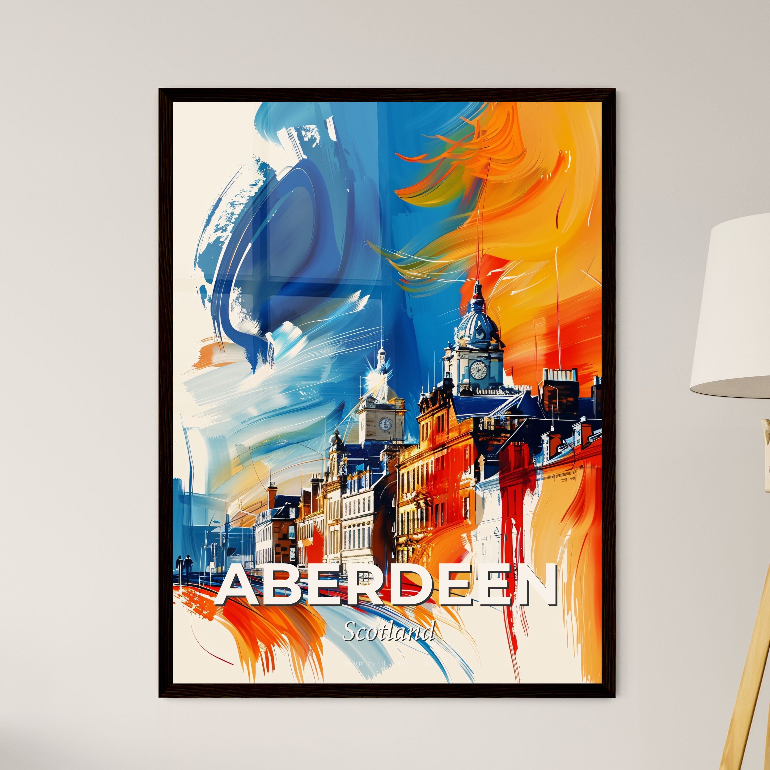 Vibrant Aberdeen, Scotland Painting - Custom Print – HEBSTREIT