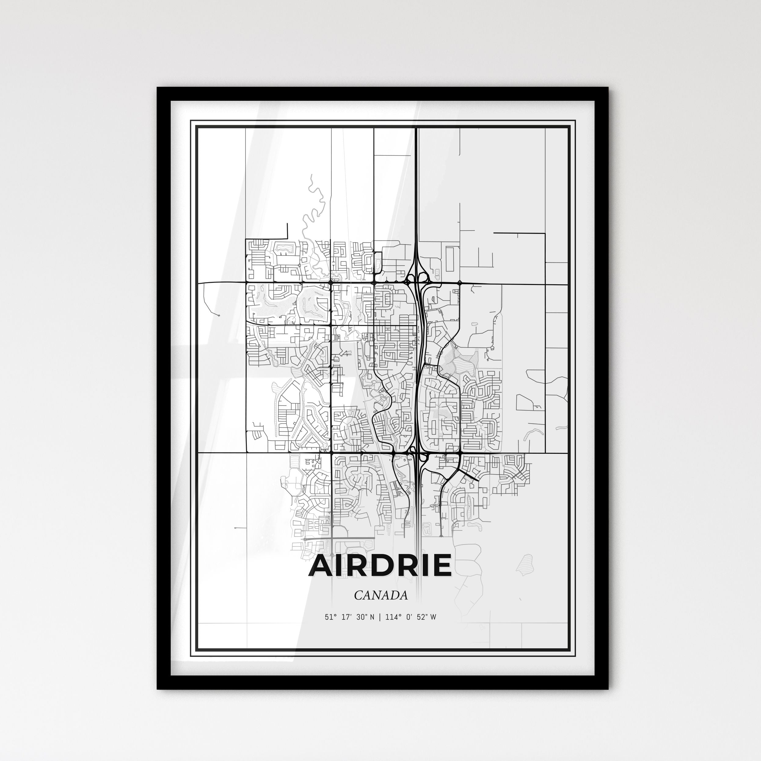 Airdrie Canada Scandinavian Style City Map – HEBSTREIT