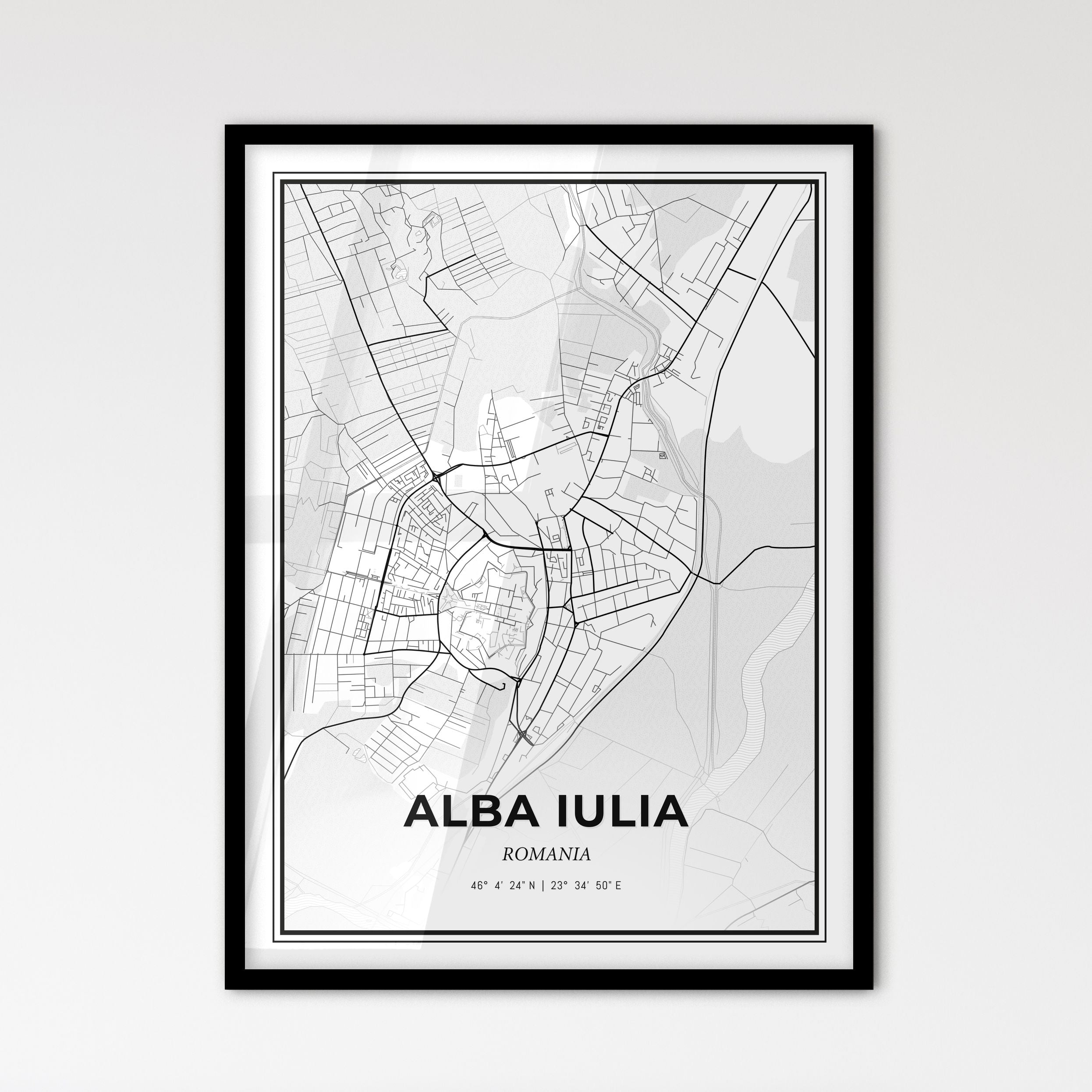 Alba Iulia Romania Scandinavian Style City Map – HEBSTREIT