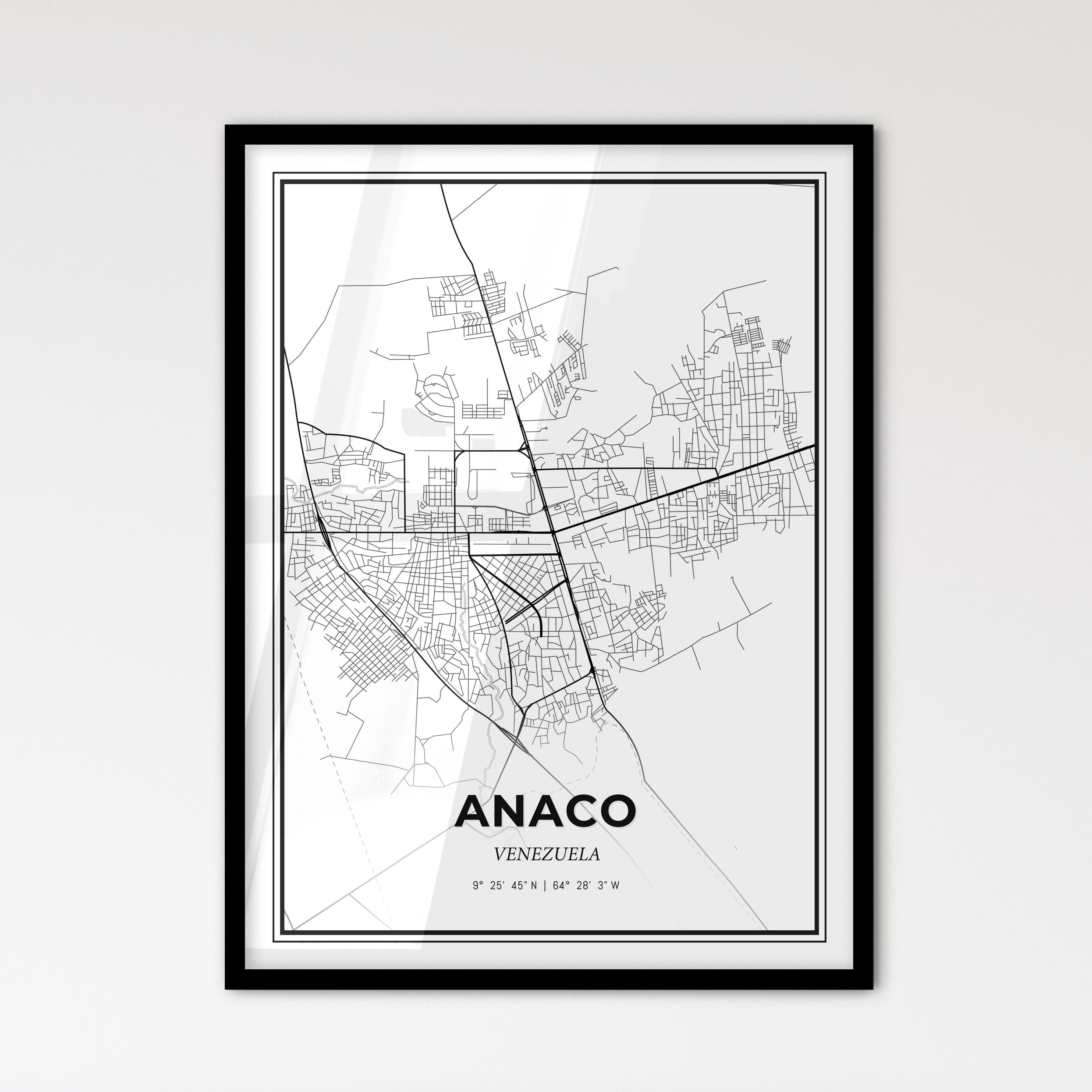 Anaco Venezuela Scandinavian Style City Map – HEBSTREIT