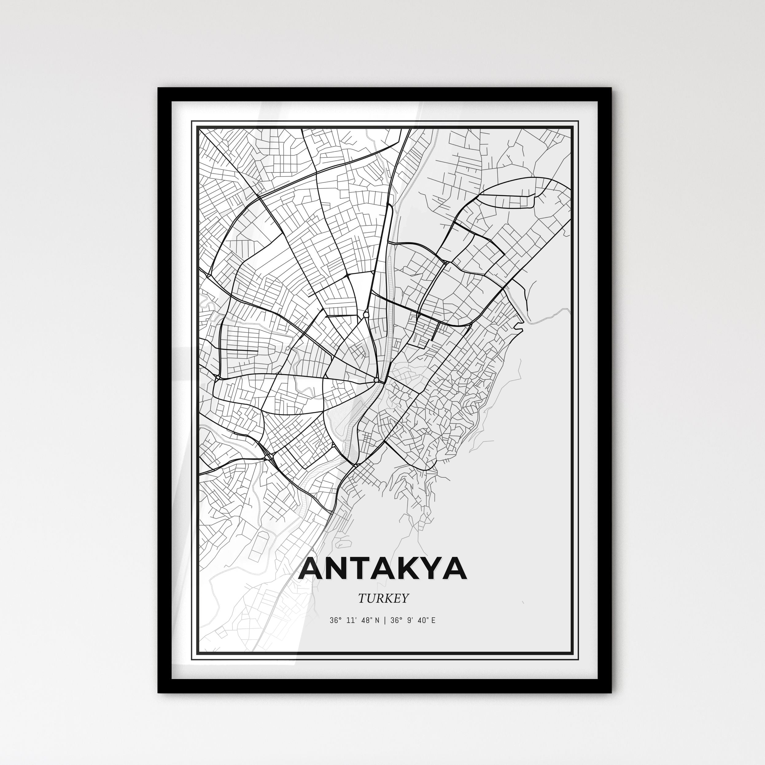 Antakya Turkey Scandinavian Style City Map – HEBSTREIT