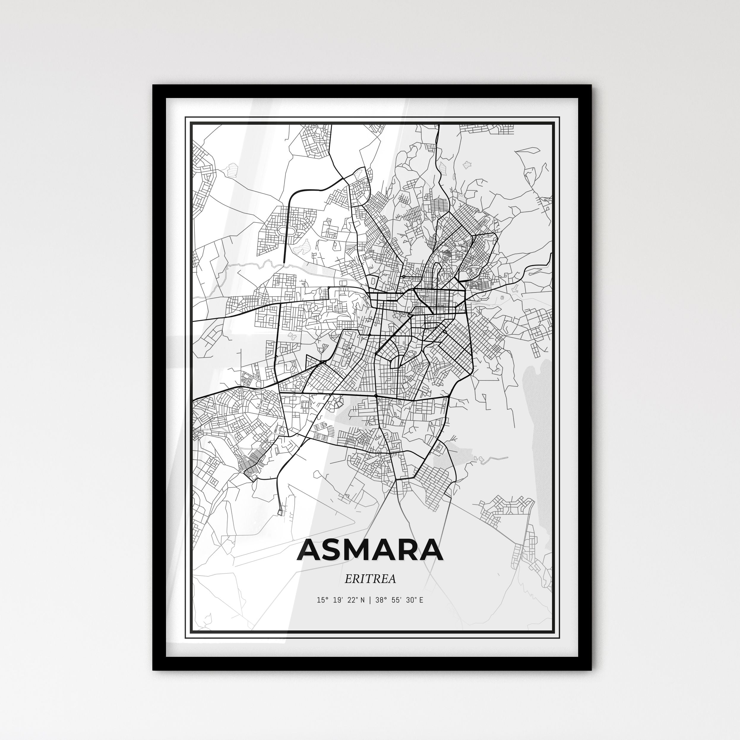 Asmara Eritrea Scandinavian Style City Map – HEBSTREIT