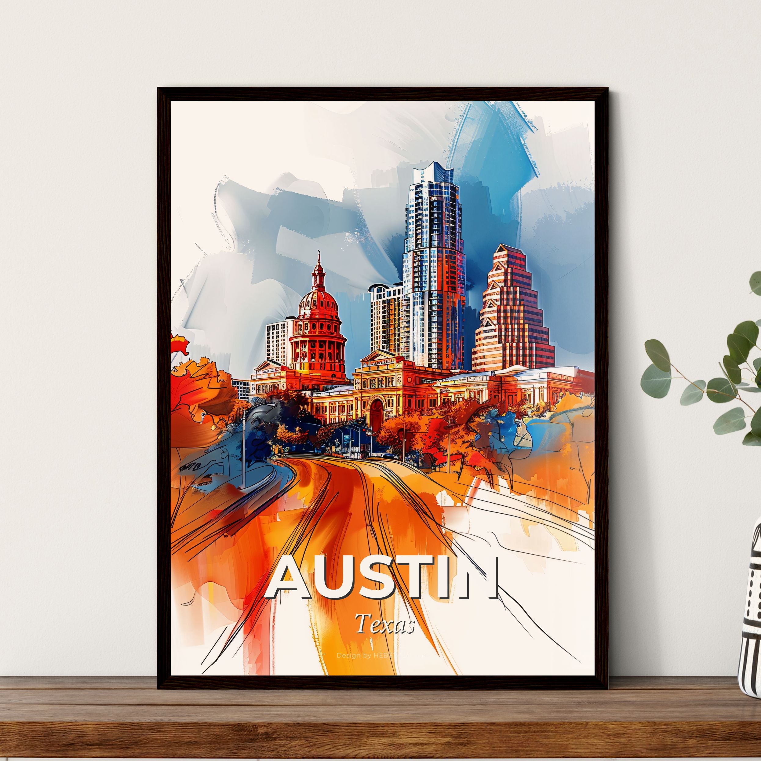 Vibrant Austin, Texas Painting - Custom Print – HEBSTREIT