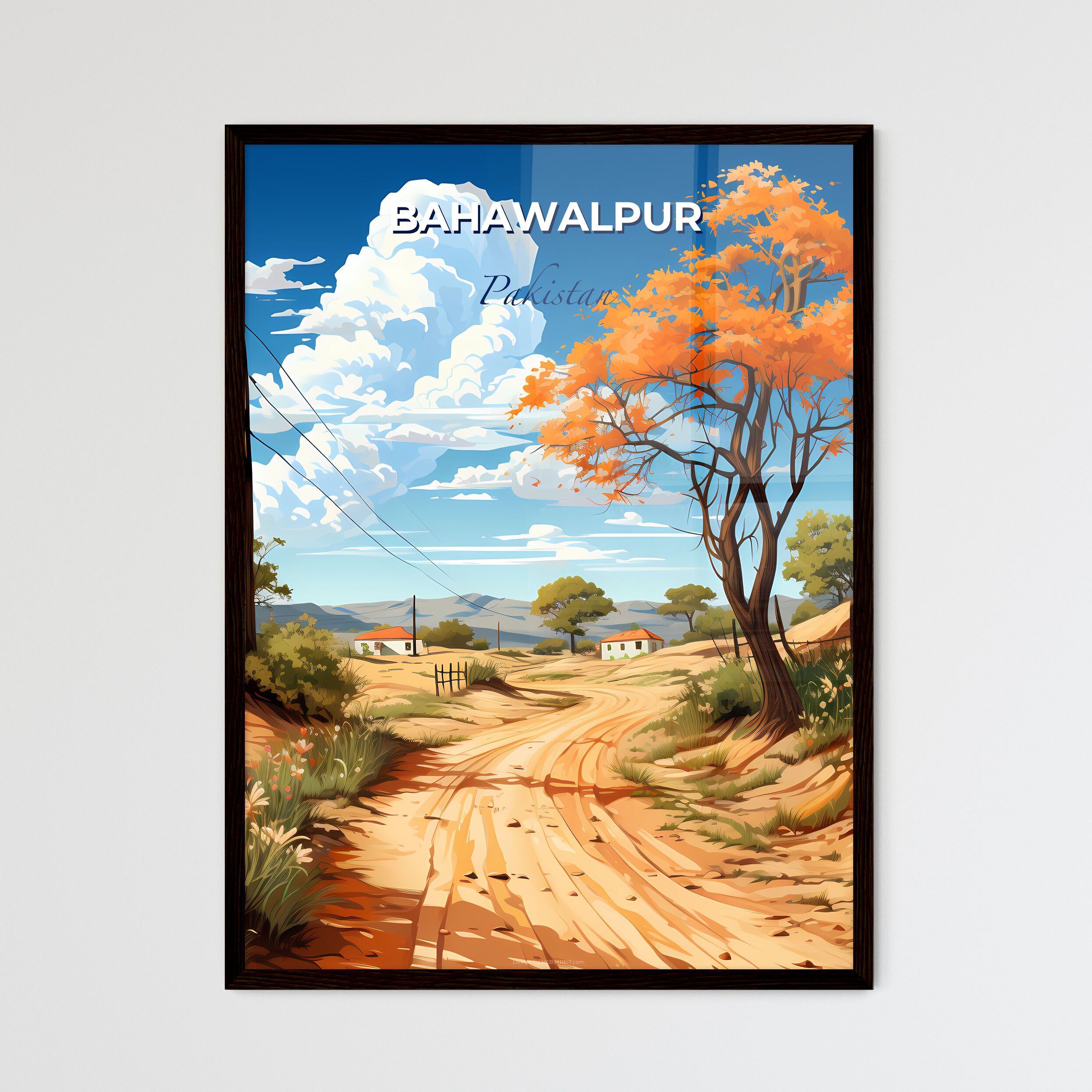 Bahawalpur Pakistan Skyline - a dirt road with orange trees and a house ...