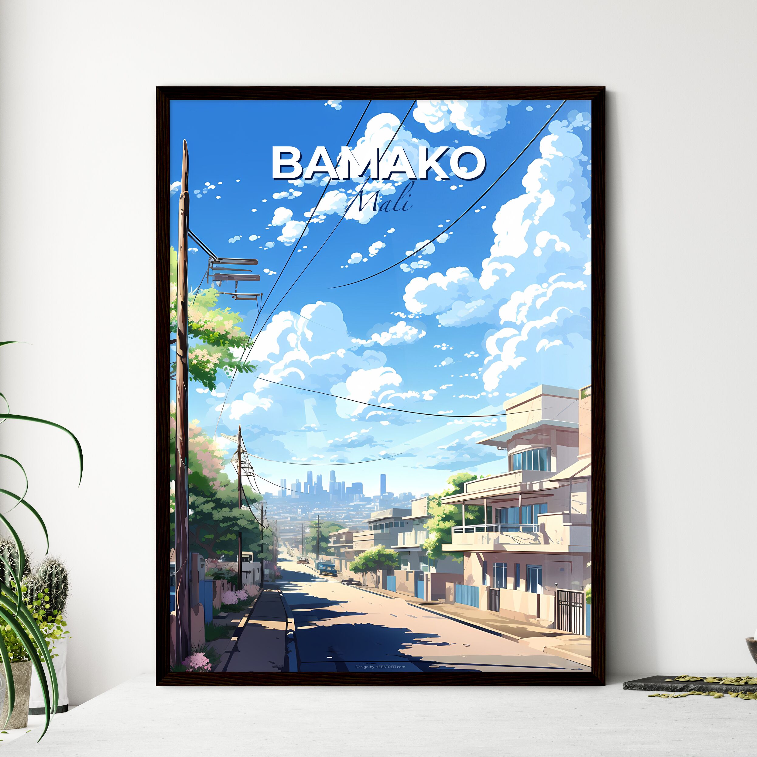 Vibrant Bamako Street Scene - Colorful Mali Capital Skyline Art | AI ...