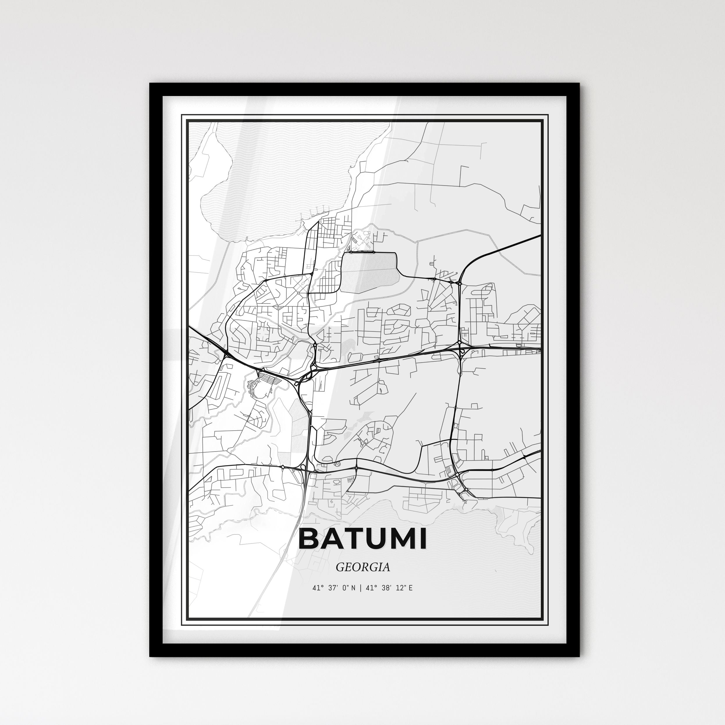 Batumi Georgia Scandinavian Style City Map – HEBSTREIT