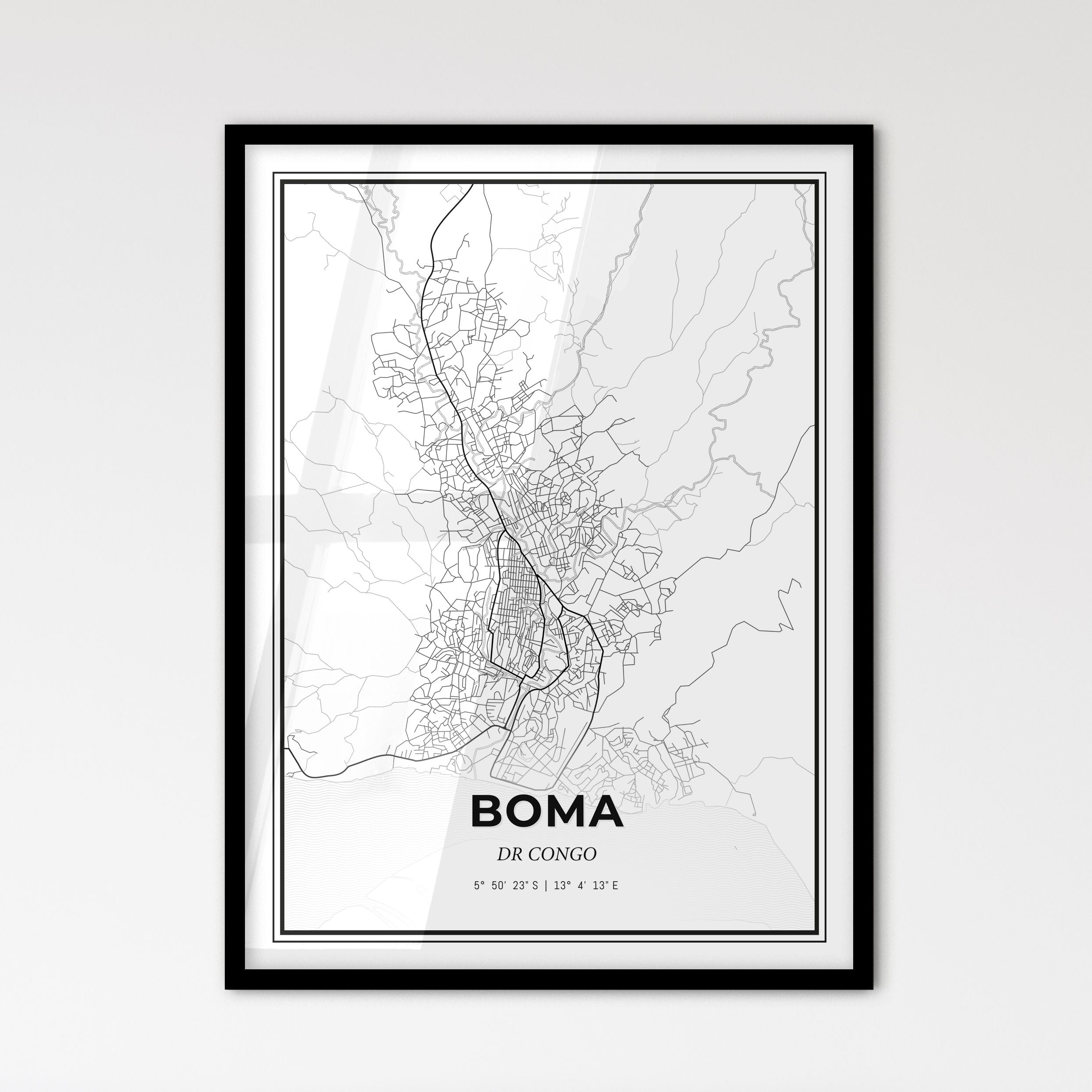 Boma DR Congo Scandinavian Style City Map – HEBSTREIT