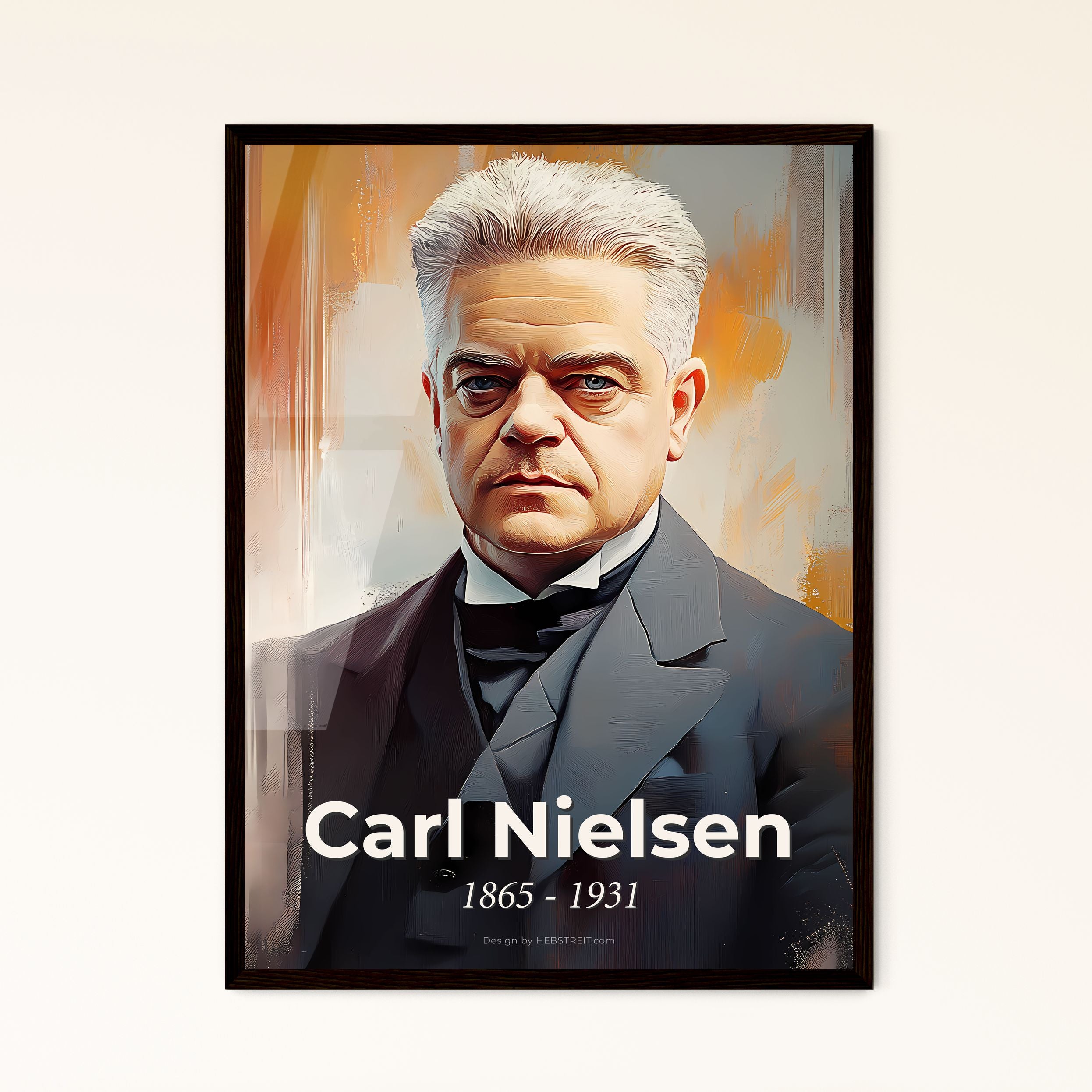 Portrait of Carl Nielsen Framed Print – HEBSTREIT
