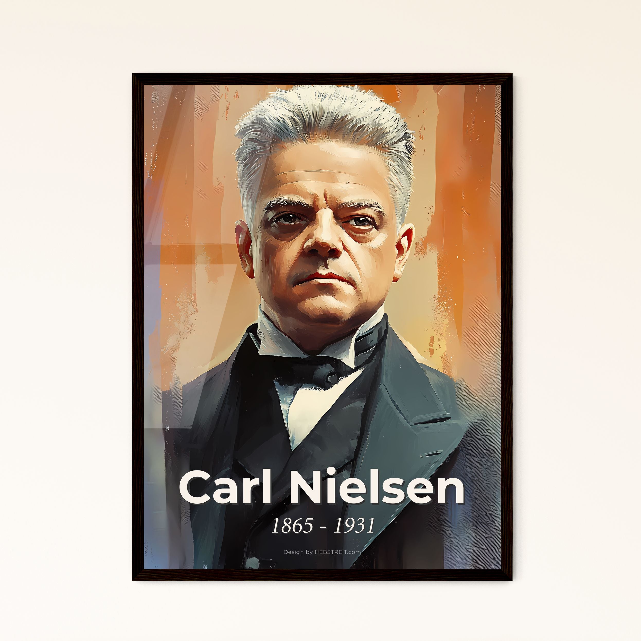 Portrait of Carl Nielsen Framed Print – HEBSTREIT