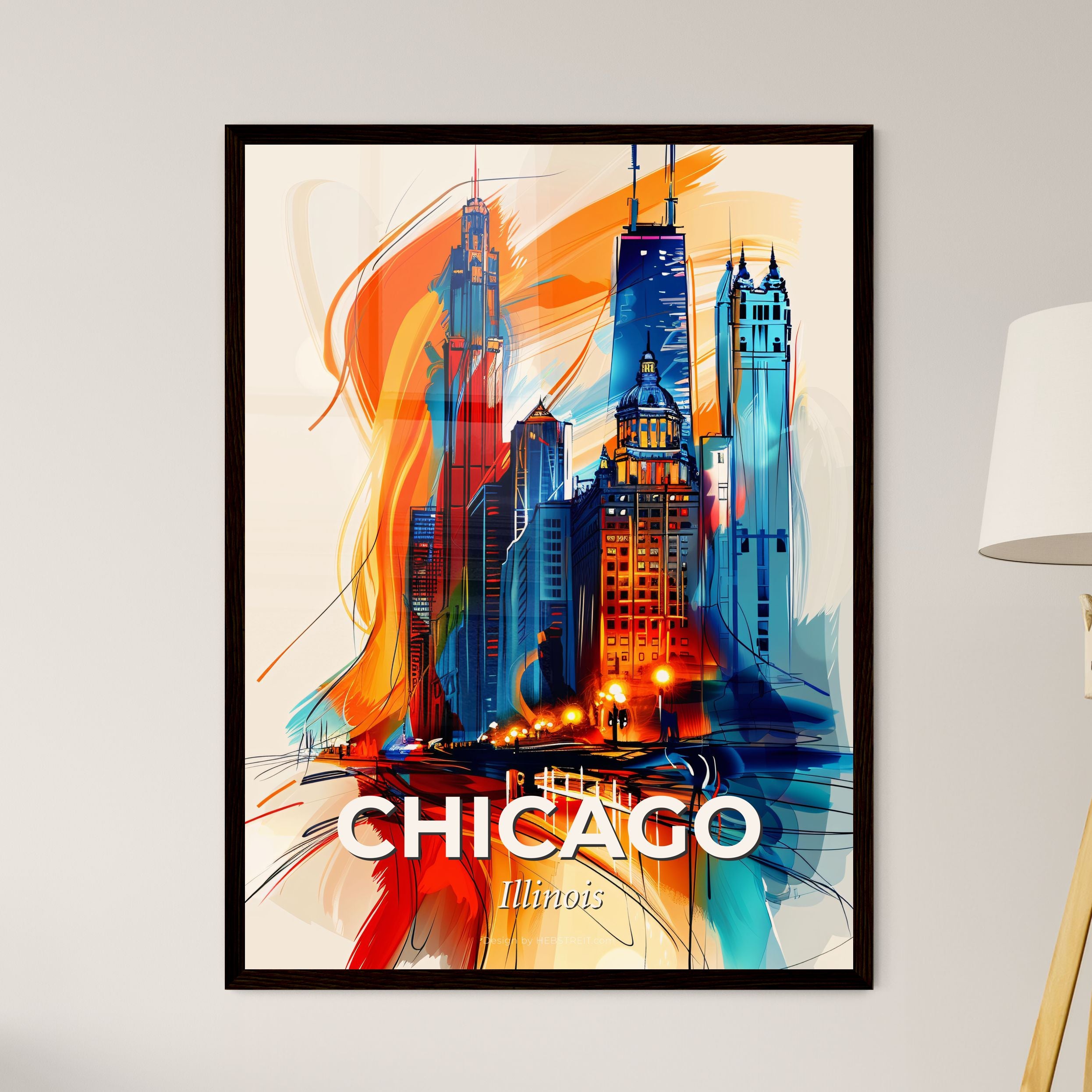 Vibrant Chicago, Illinois Painting - Custom Print – HEBSTREIT