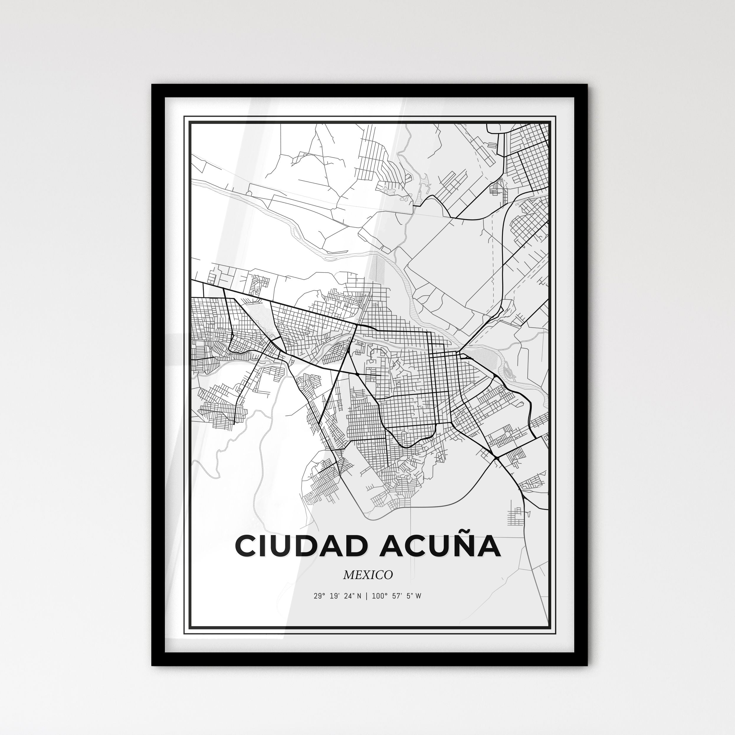 Ciudad Acuña Mexico Scandinavian Style City Map – HEBSTREIT