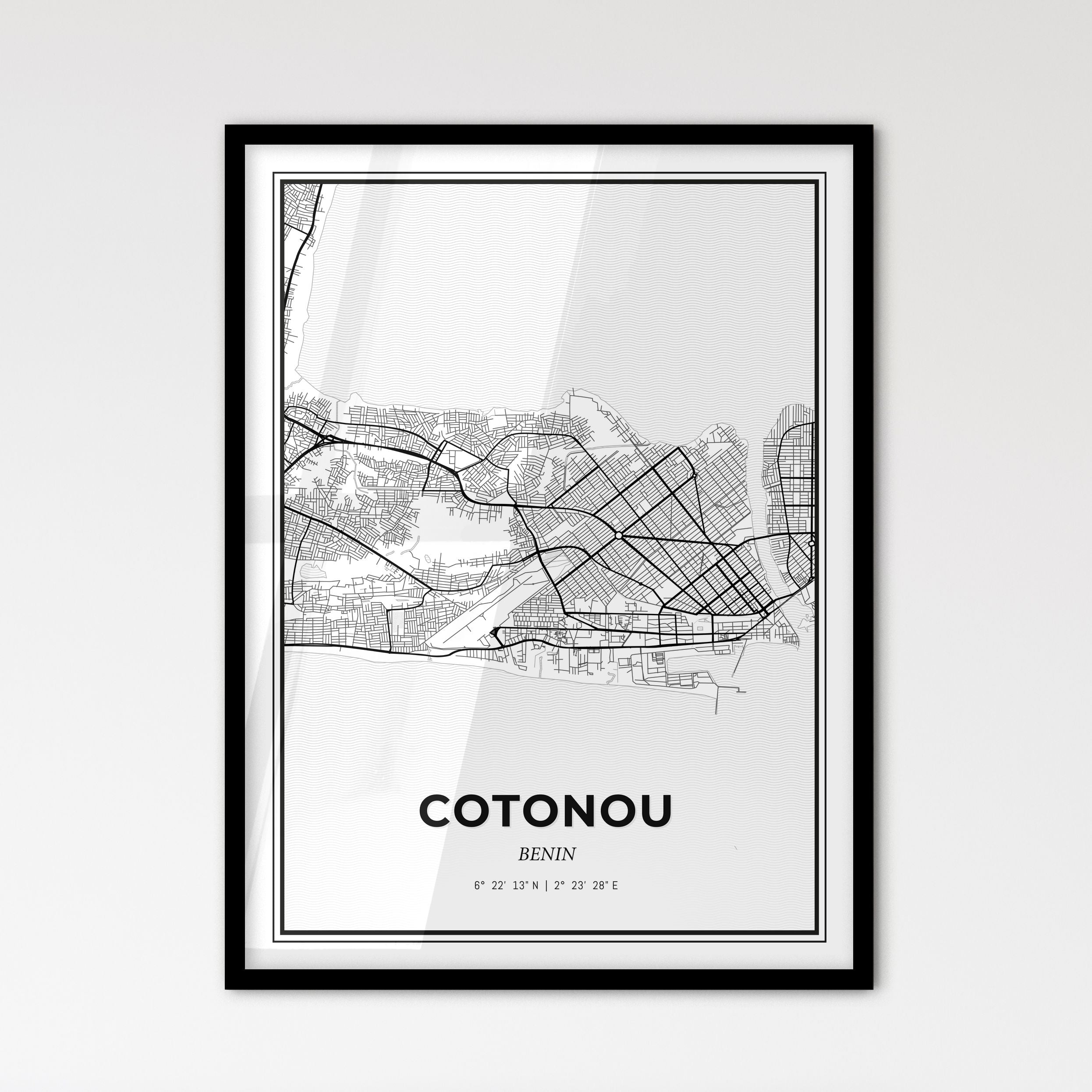Cotonou Benin Scandinavian Style City Map – HEBSTREIT