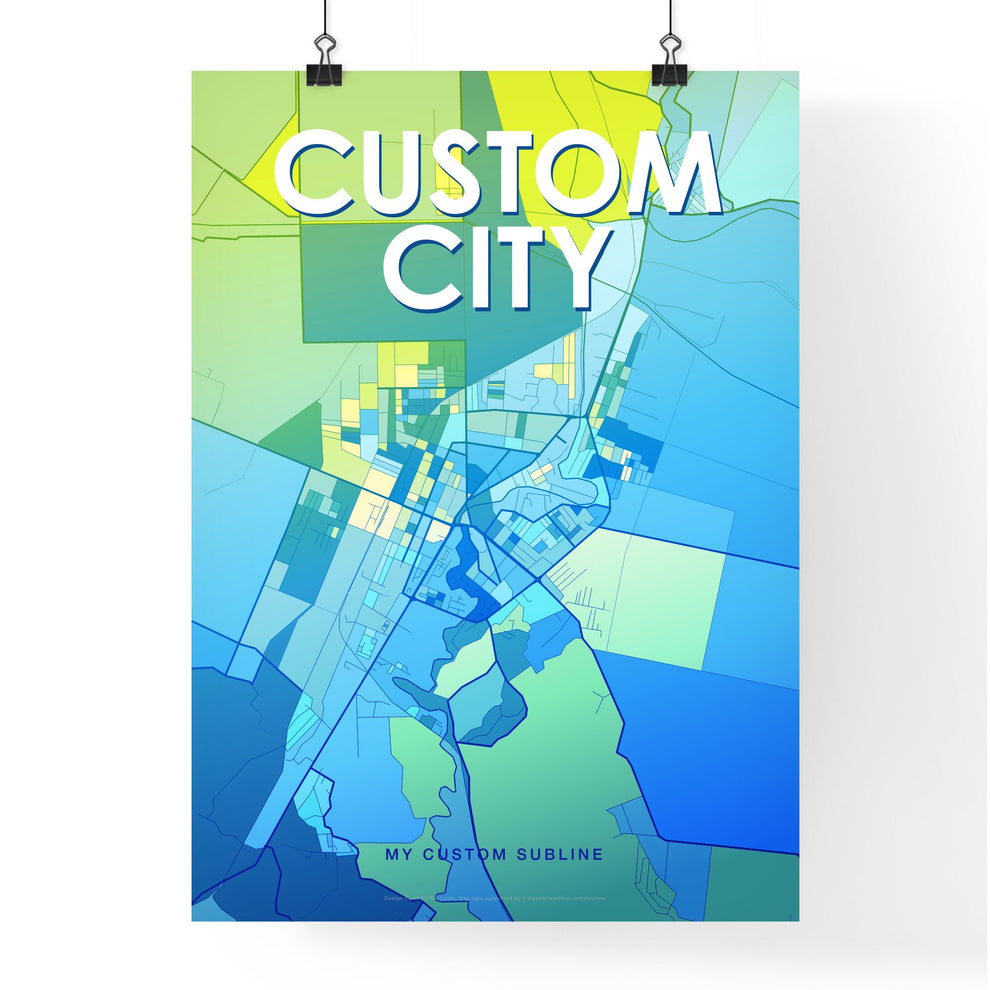 Custom DEEP BLUE City Map Poster - We respond within 24h! – HEBSTREIT