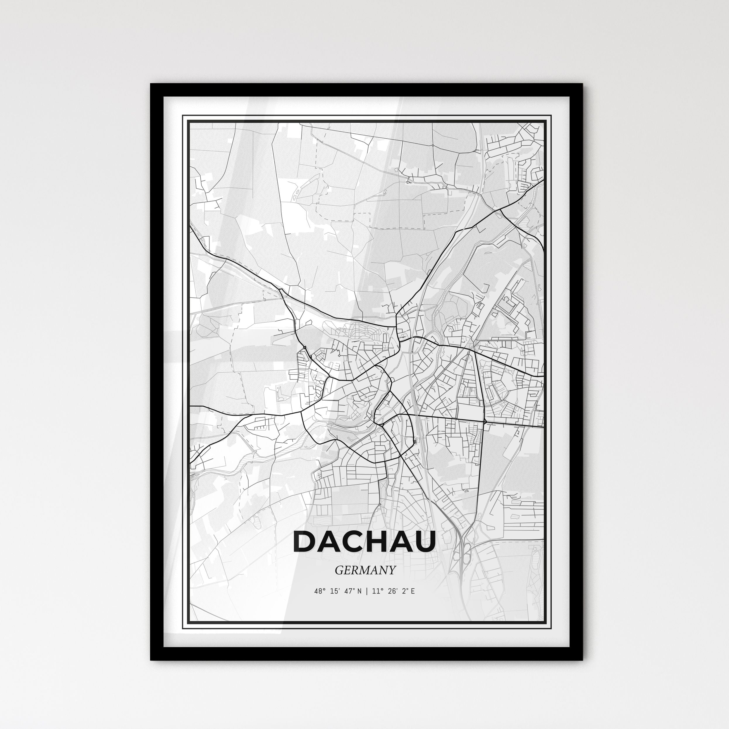 Dachau Germany Scandinavian Style City Map – HEBSTREIT