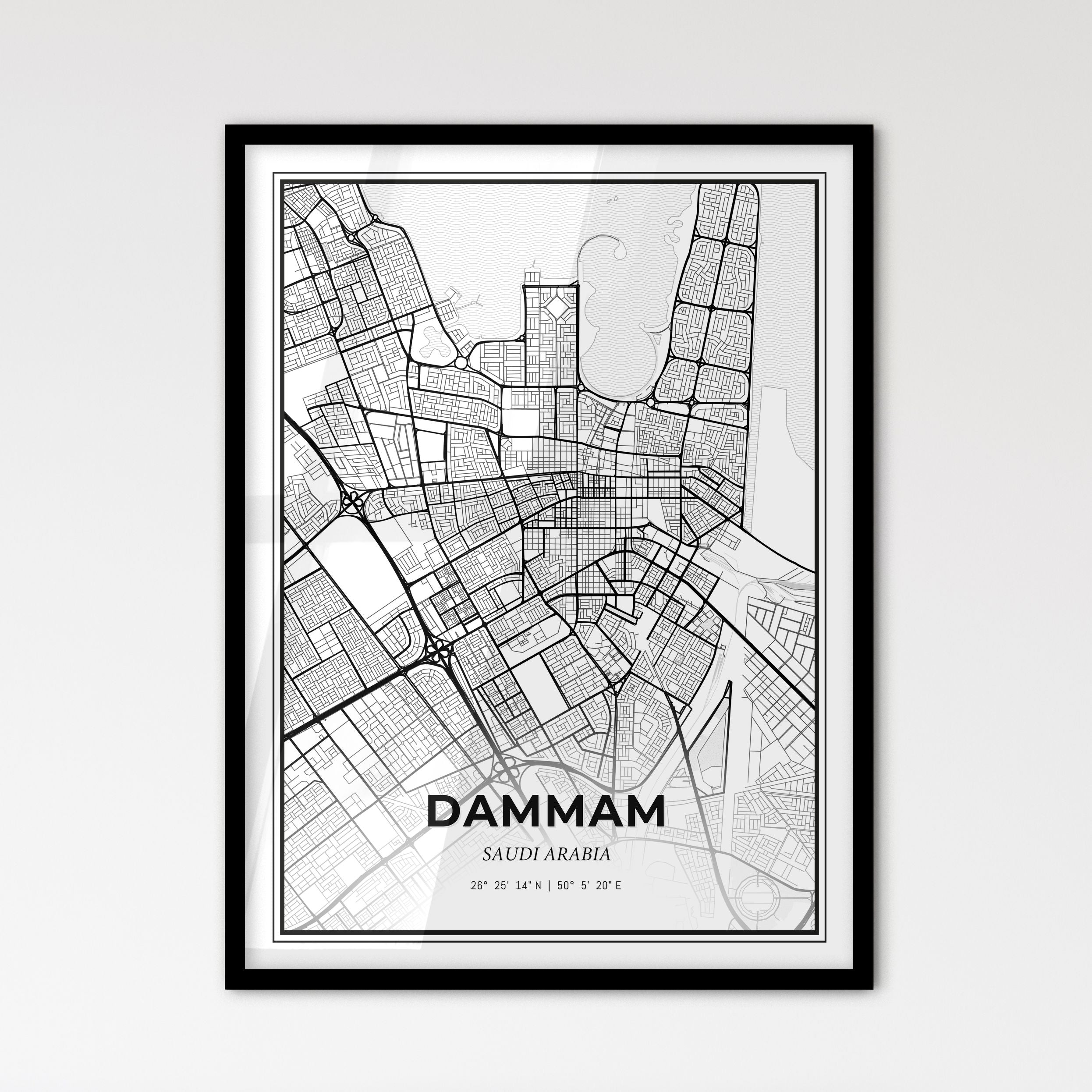 Dammam Saudi Arabia Scandinavian Style City Map – HEBSTREIT