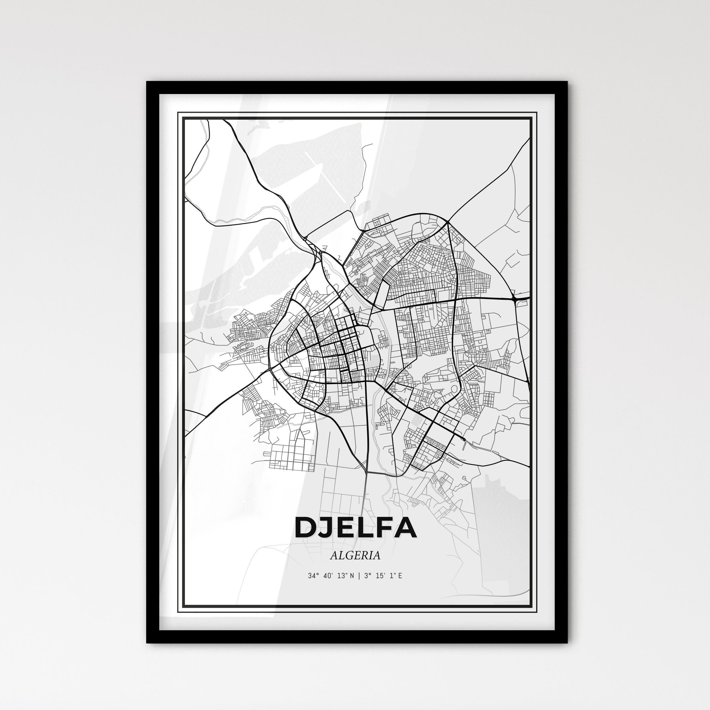 Djelfa Algeria Scandinavian Style City Map – HEBSTREIT