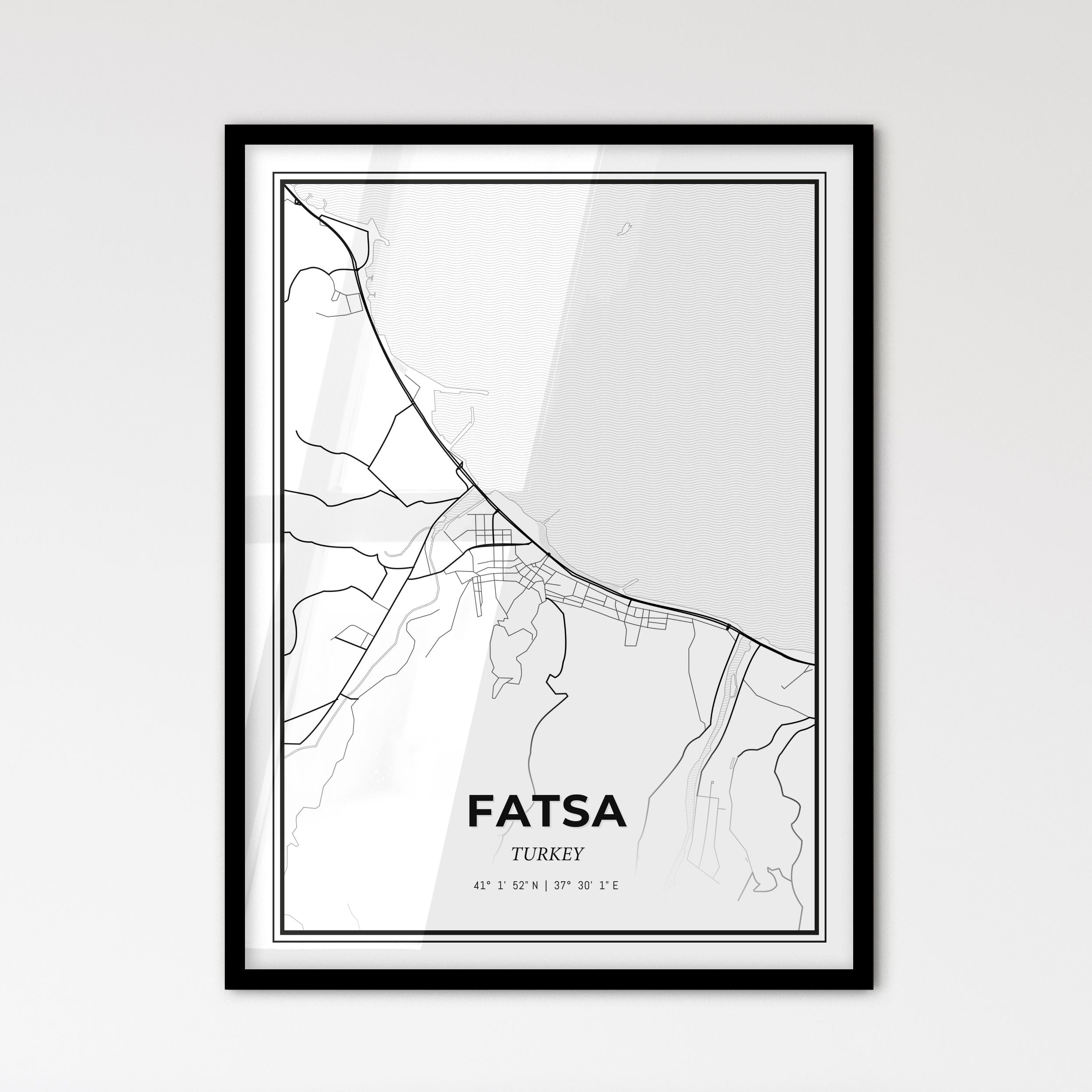 Fatsa Turkey Scandinavian Style City Map – HEBSTREIT
