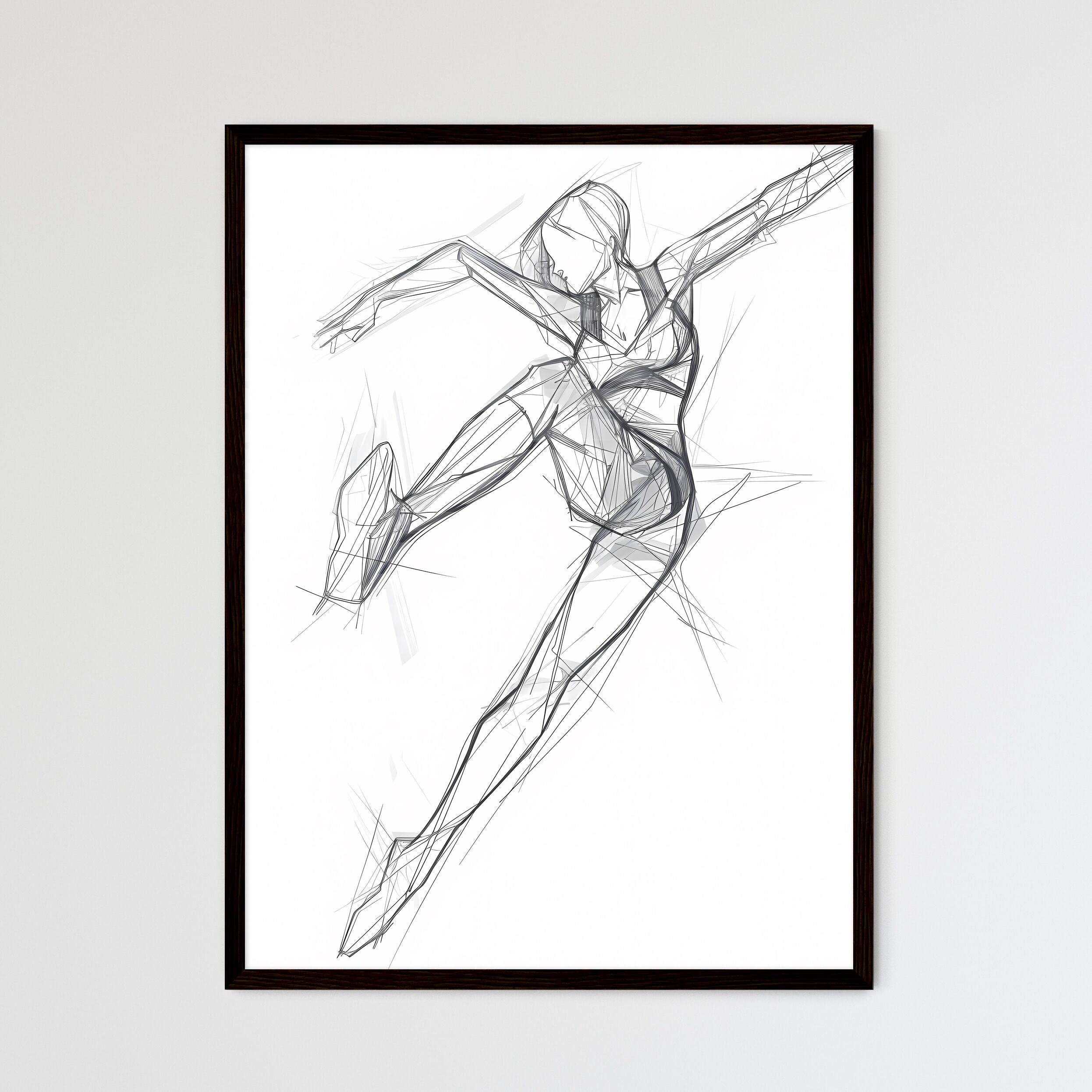 Female figure drawing pencil work, in the style of aggressive digital ...